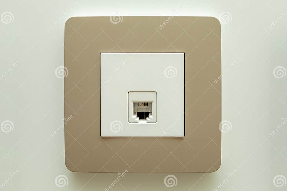 Local Area Network Socket on Wall. Internet Network Outlet Stock Photo ...
