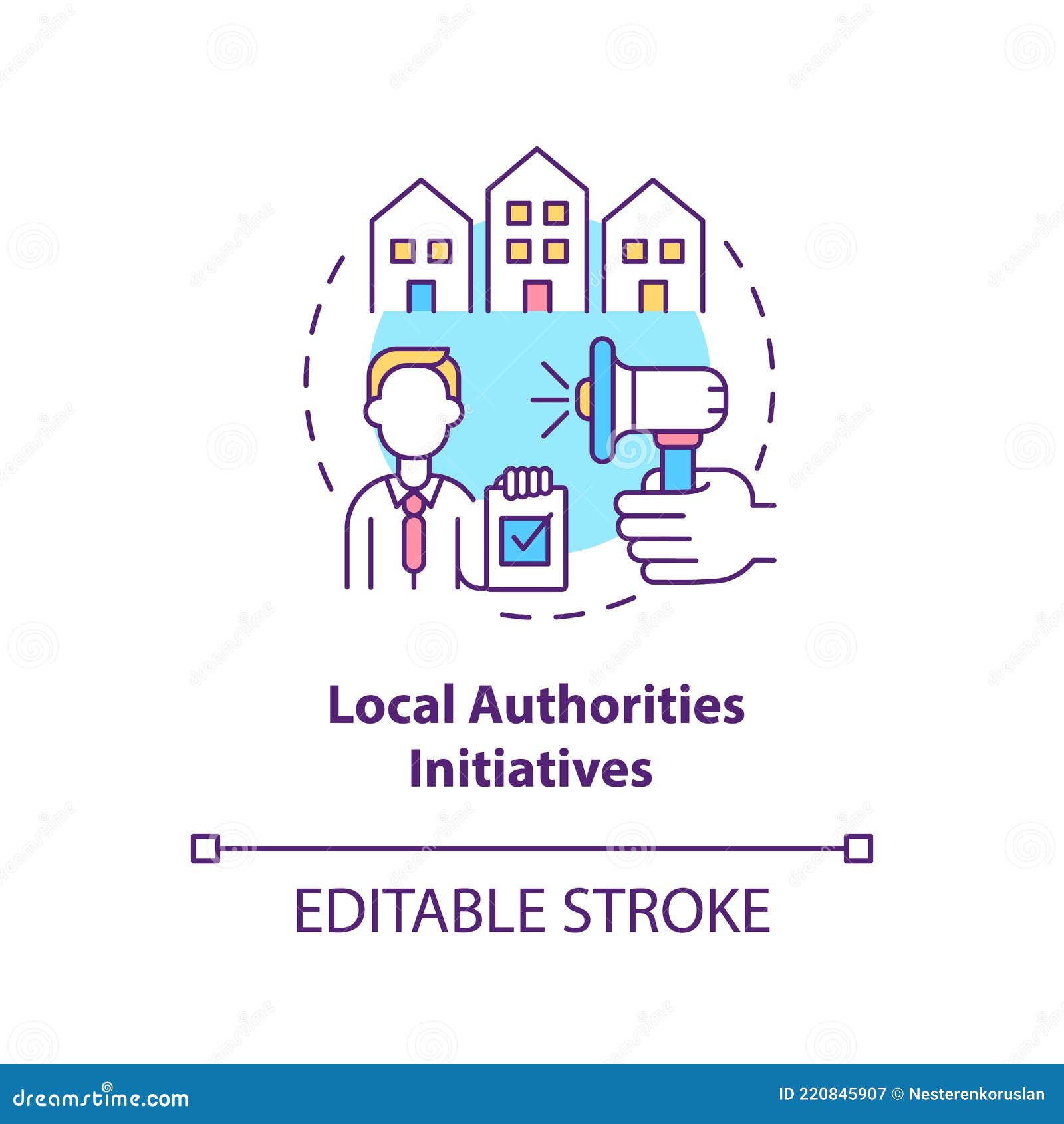 Local Authorities Initiatives Concept Icon Stock Vector - Illustration ...