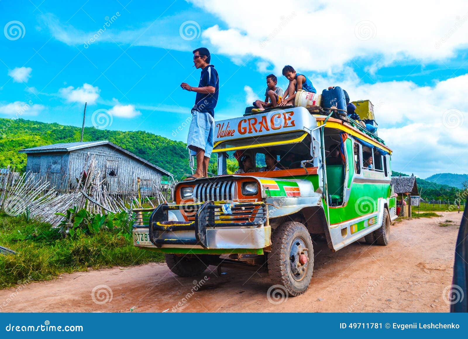 The Local Bus Station. Loading and Refueling Jeepney Editorial Photo ...