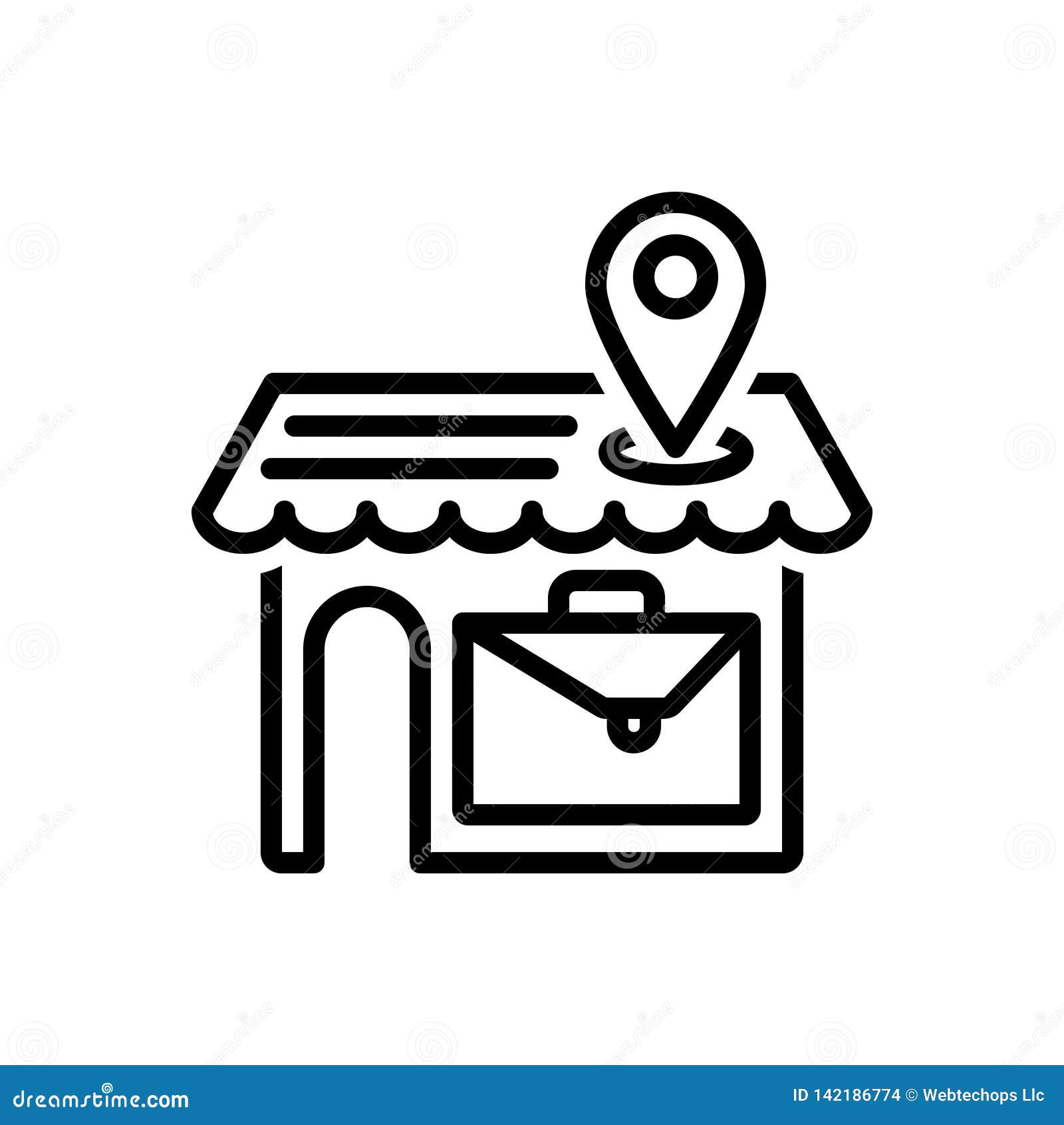 Black Line Icon for Local, Business and Spatial Stock Vector ...