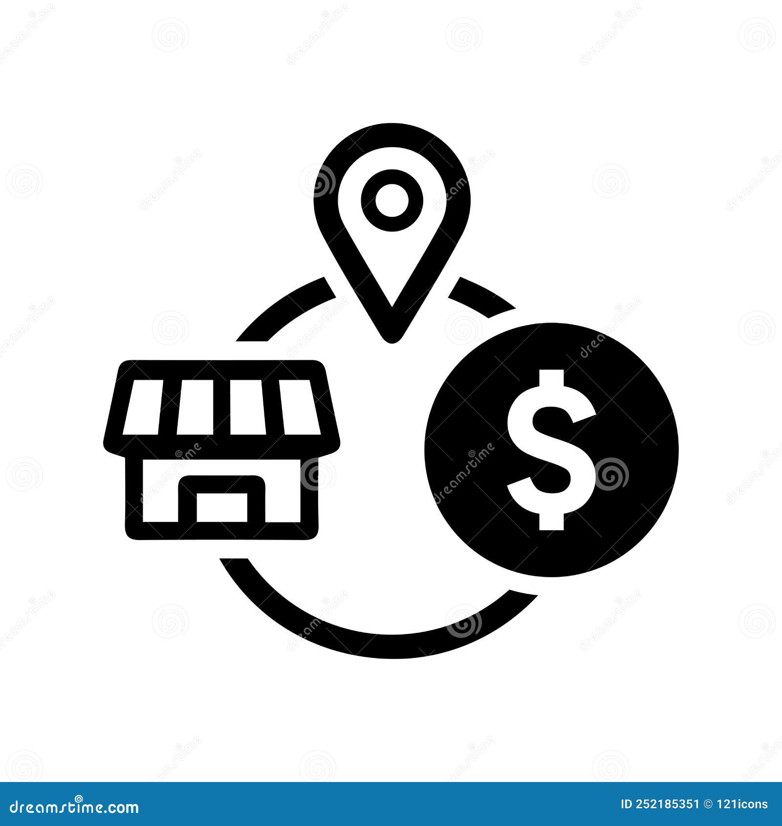 Local Business Icon. Black Vector Stock Illustration - Illustration of ...