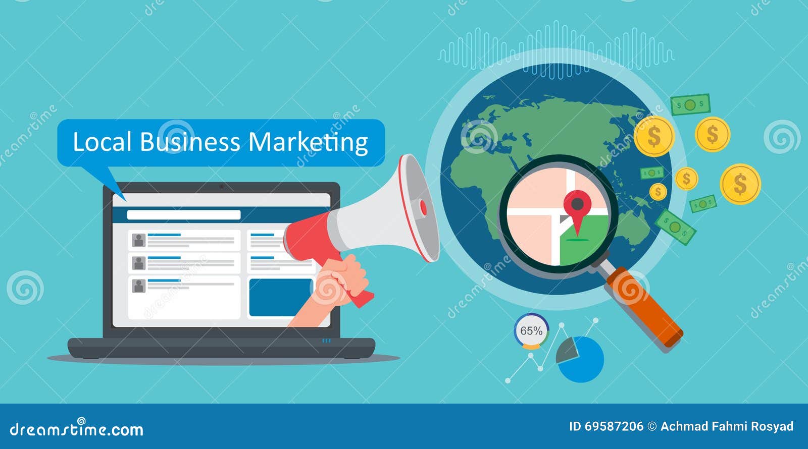 Local business marketing stock illustration. Illustration of research ...