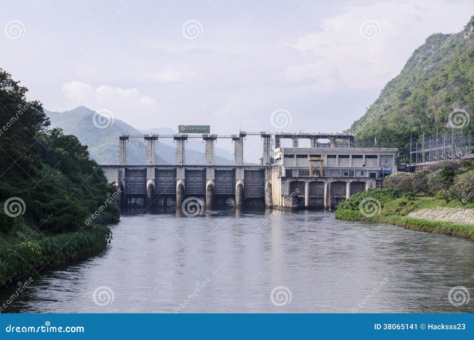 Local dam in thailand stock image. Image of mountain - 38065141