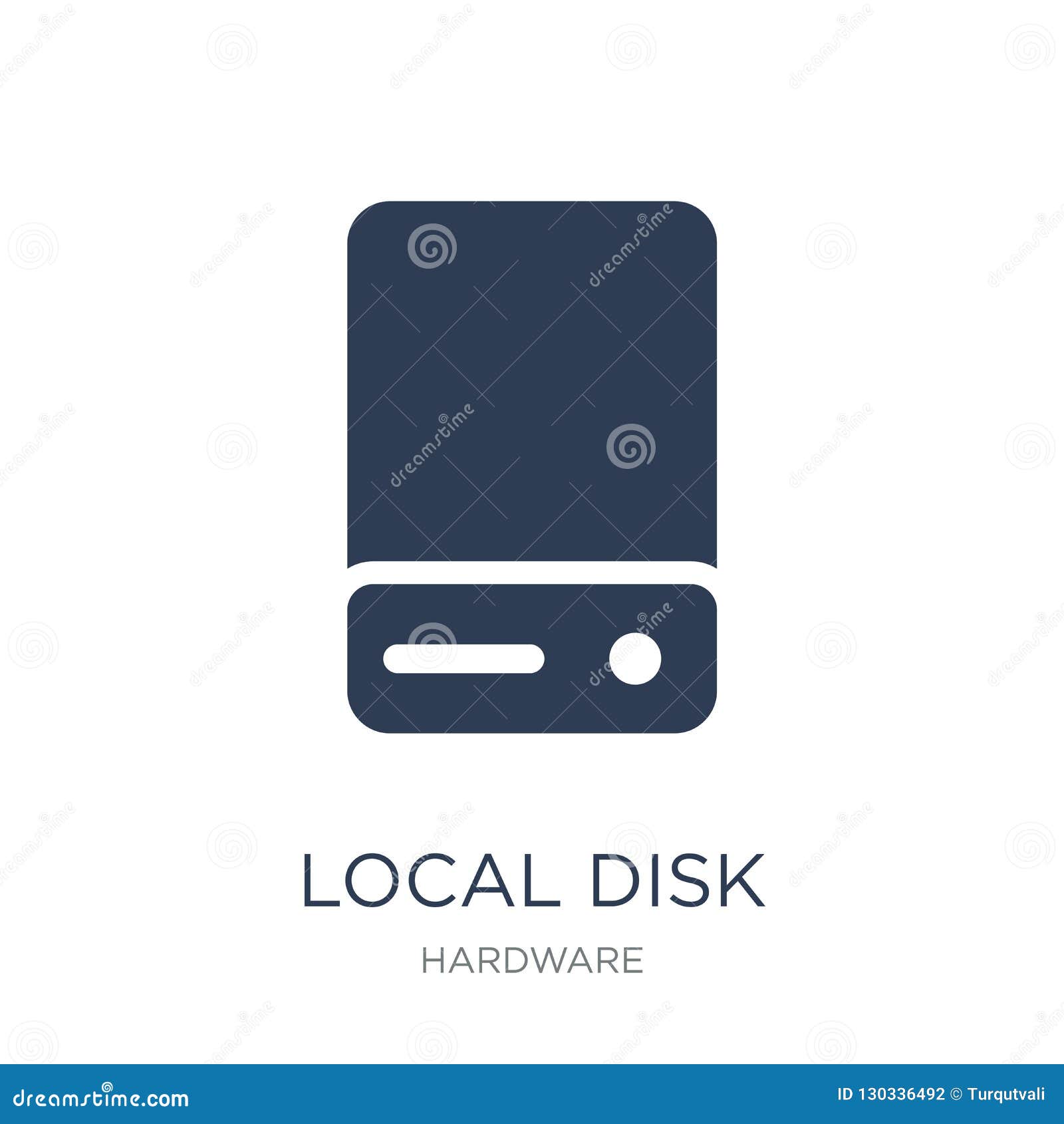 Local Disk Icon. Trendy Flat Vector Local Disk Icon on White Background ...
