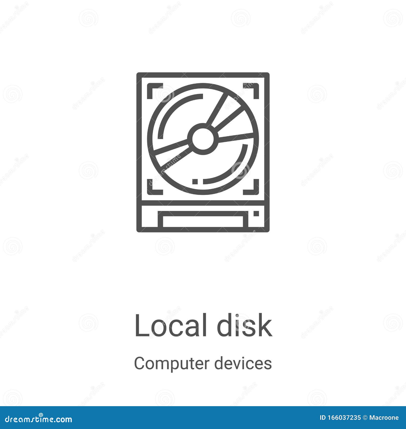 Local Disk Icon Vector from Computer Devices Collection. Thin Line ...