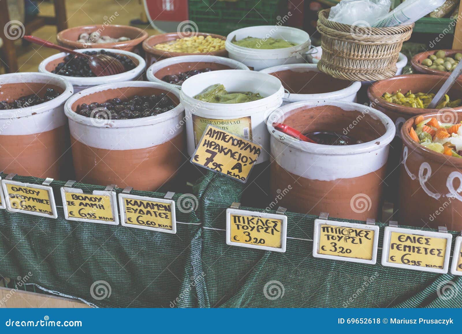 Local Food in Chania, Crete, Greece Stock Photo - Image of fruit ...