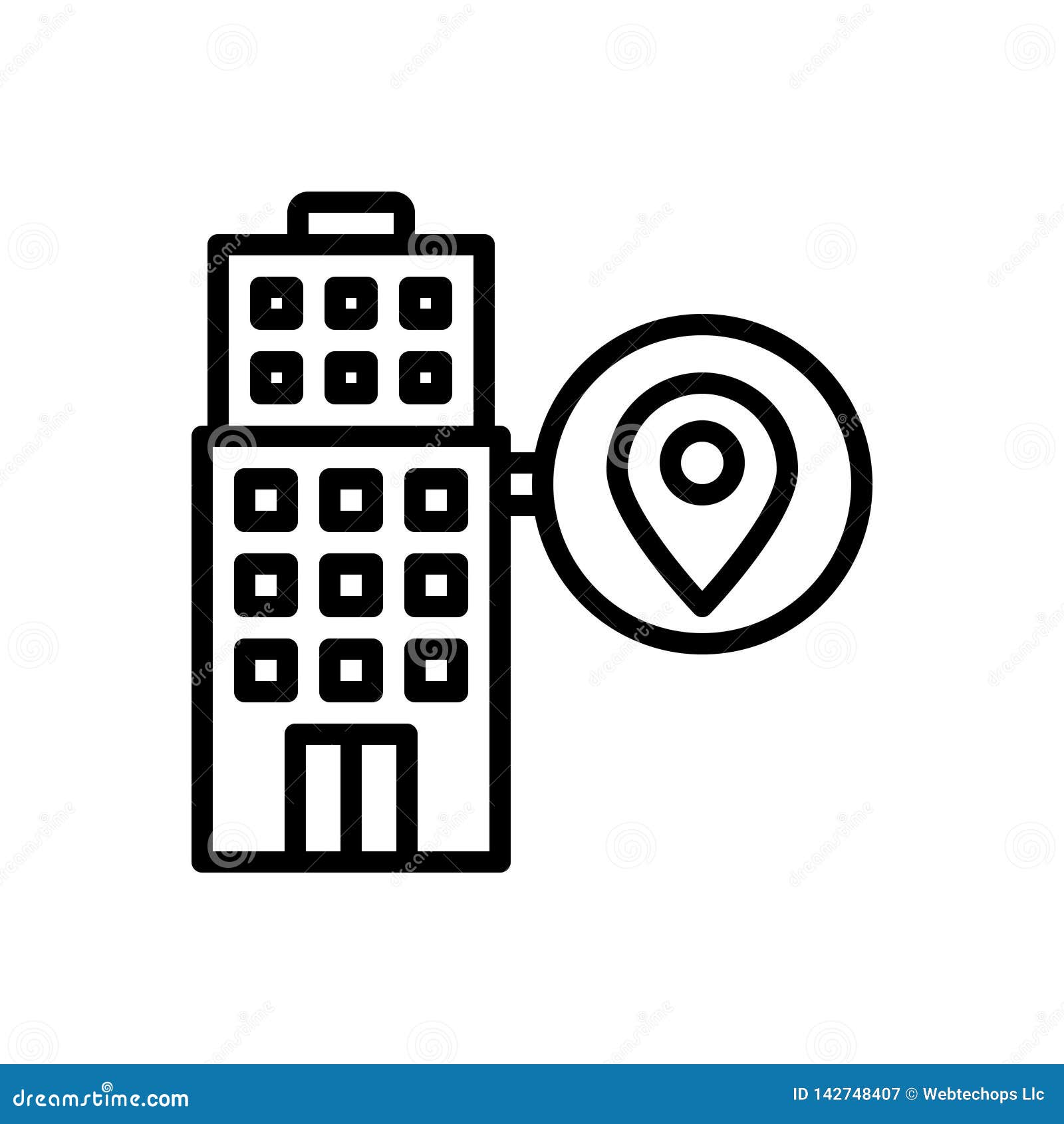 Black Line Icon for Local, Maps and Localization Stock Vector ...