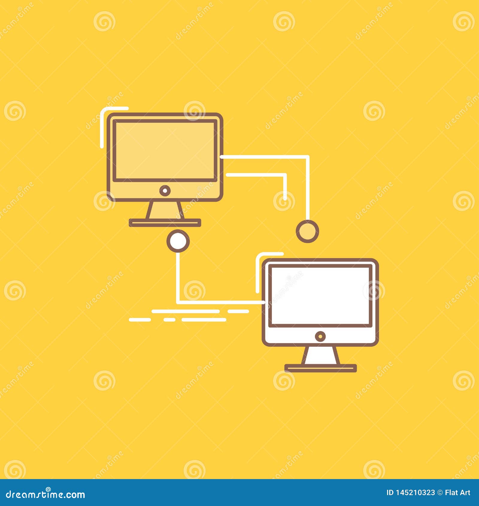 Local, Lan, Connection, Sync, Computer Flat Line Filled Icon. Beautiful ...