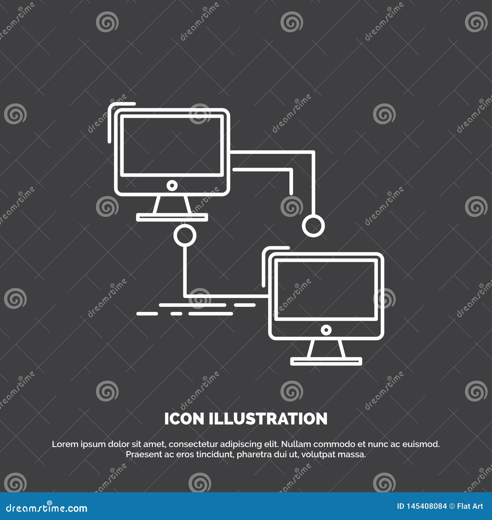 Local, Lan, Connection, Sync, Computer Icon. Line Vector Symbol for UI and UX, Website or Mobile ...
