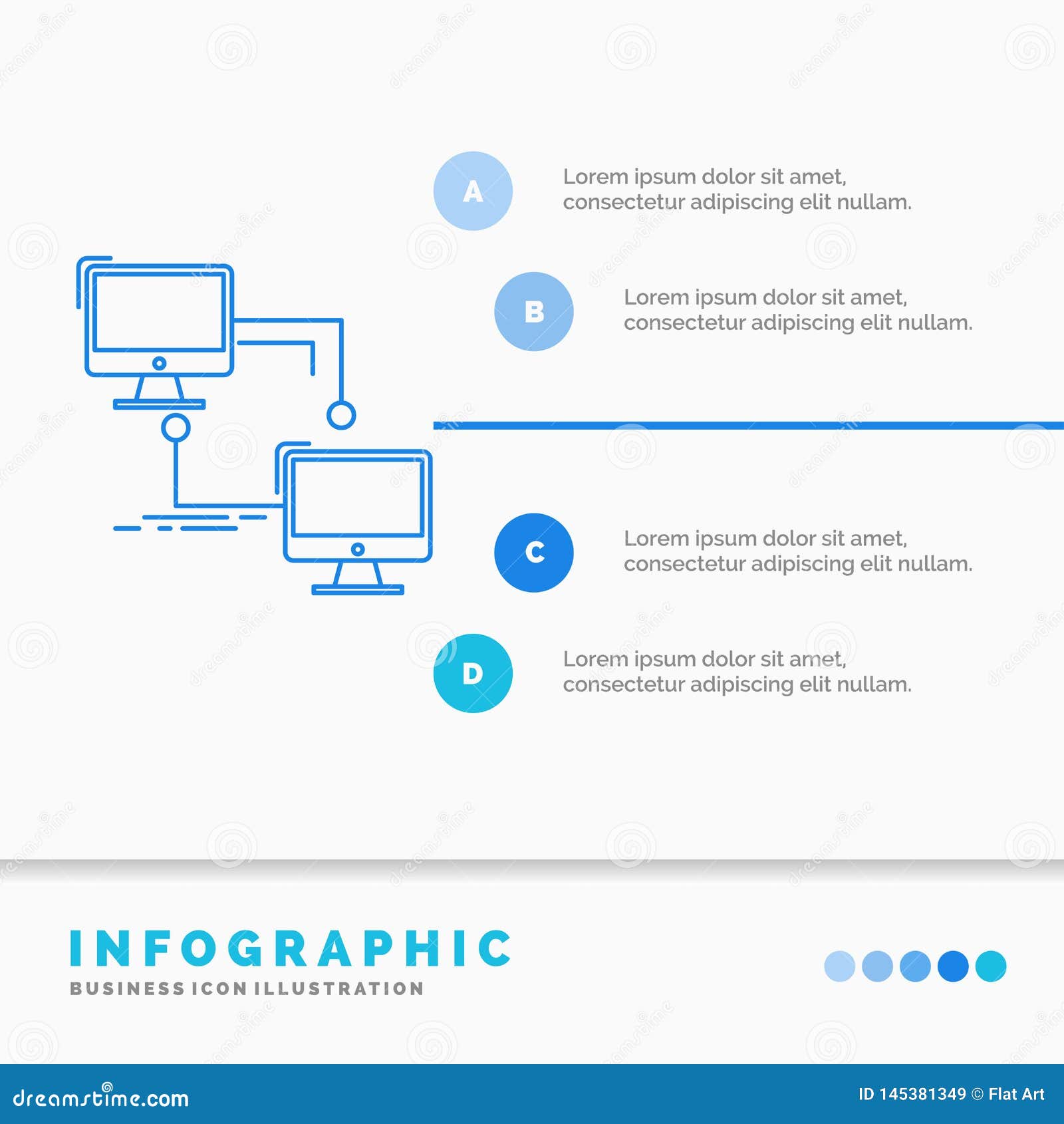 Local, Lan, Connection, Sync, Computer Infographics Template for ...