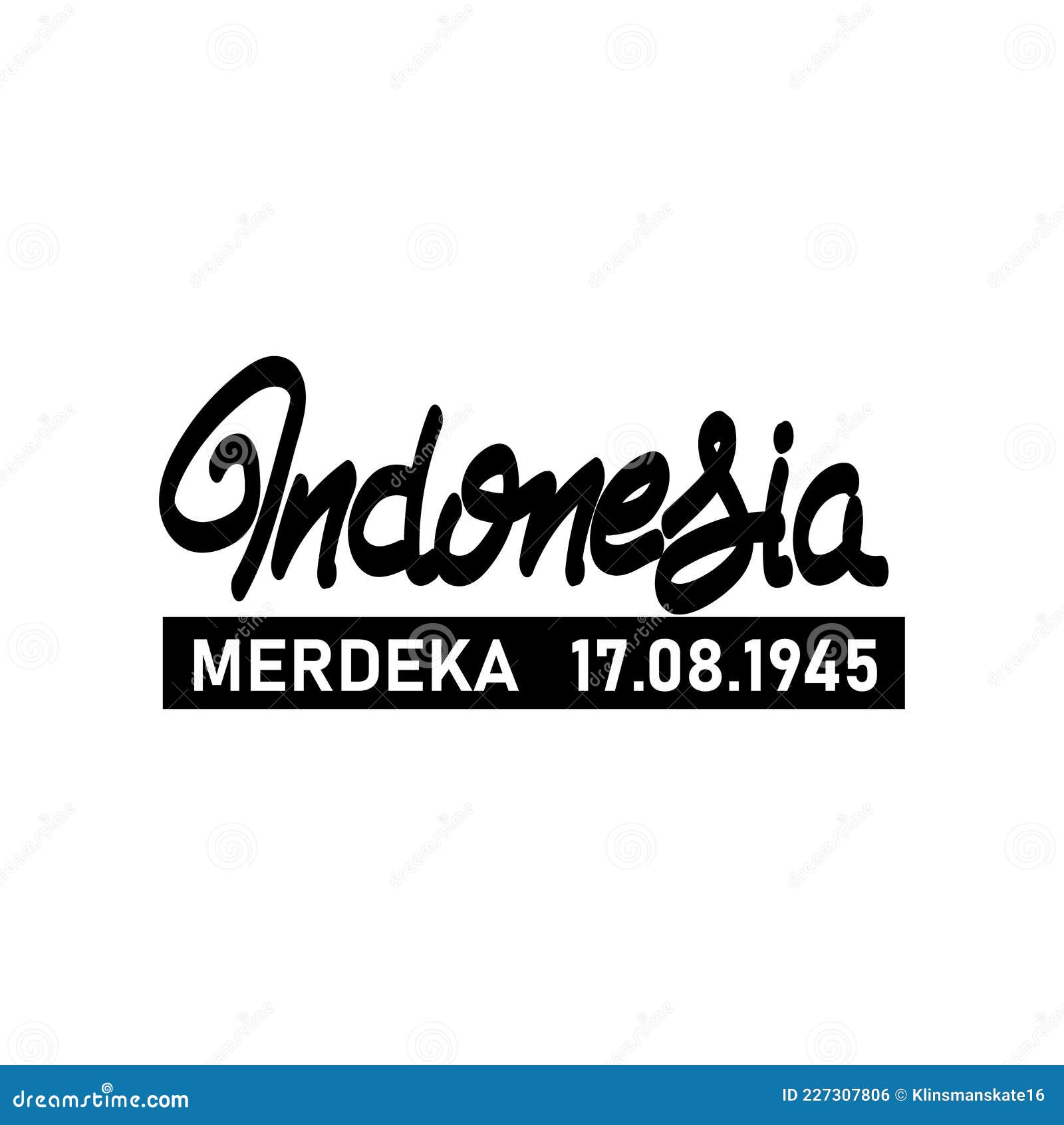 Local Lettering Indonesia Merdeka Typographic Design Vector ...