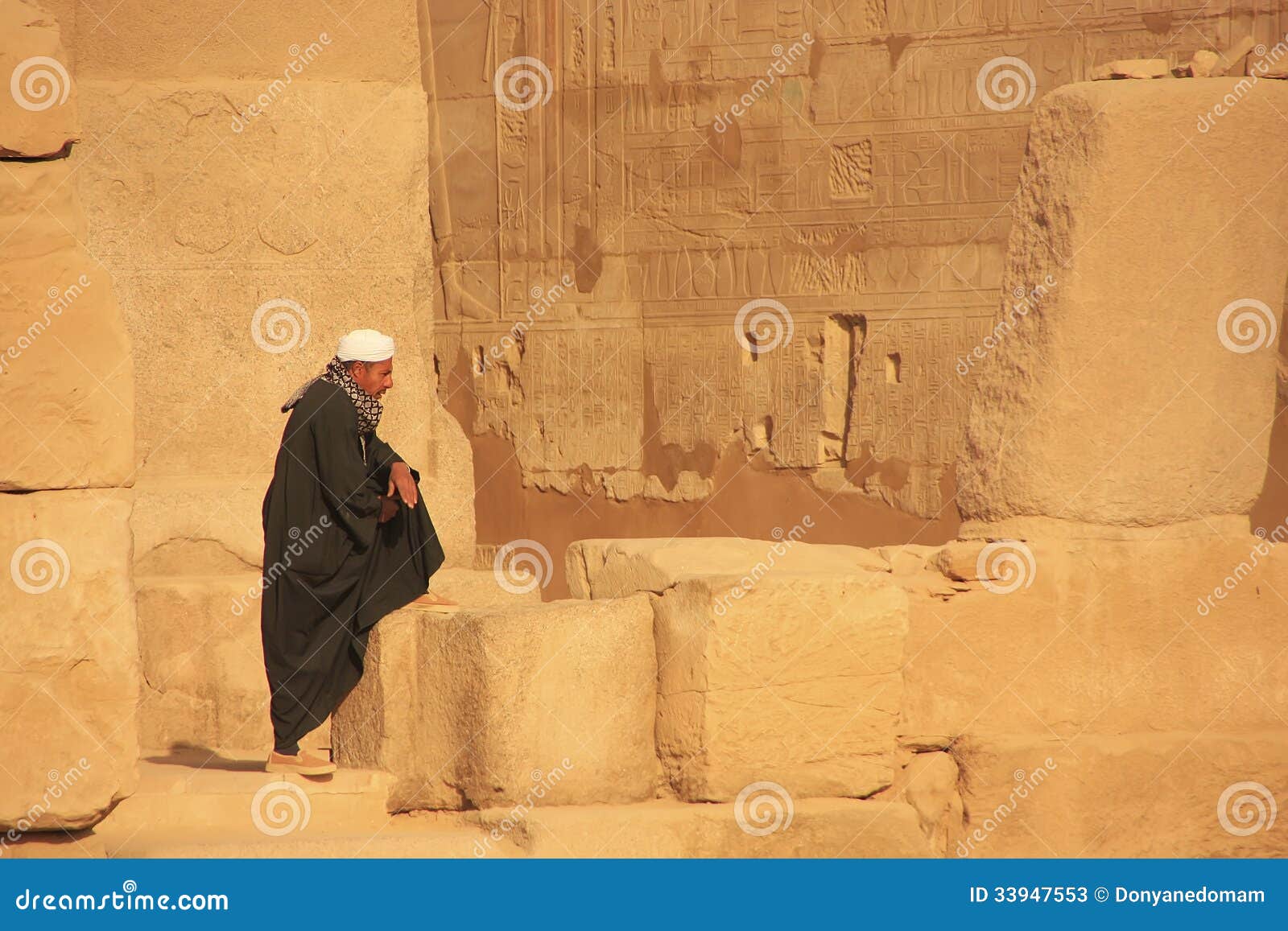 Local Man Standing at Karnak Temple Complex, Luxor Editorial Stock ...