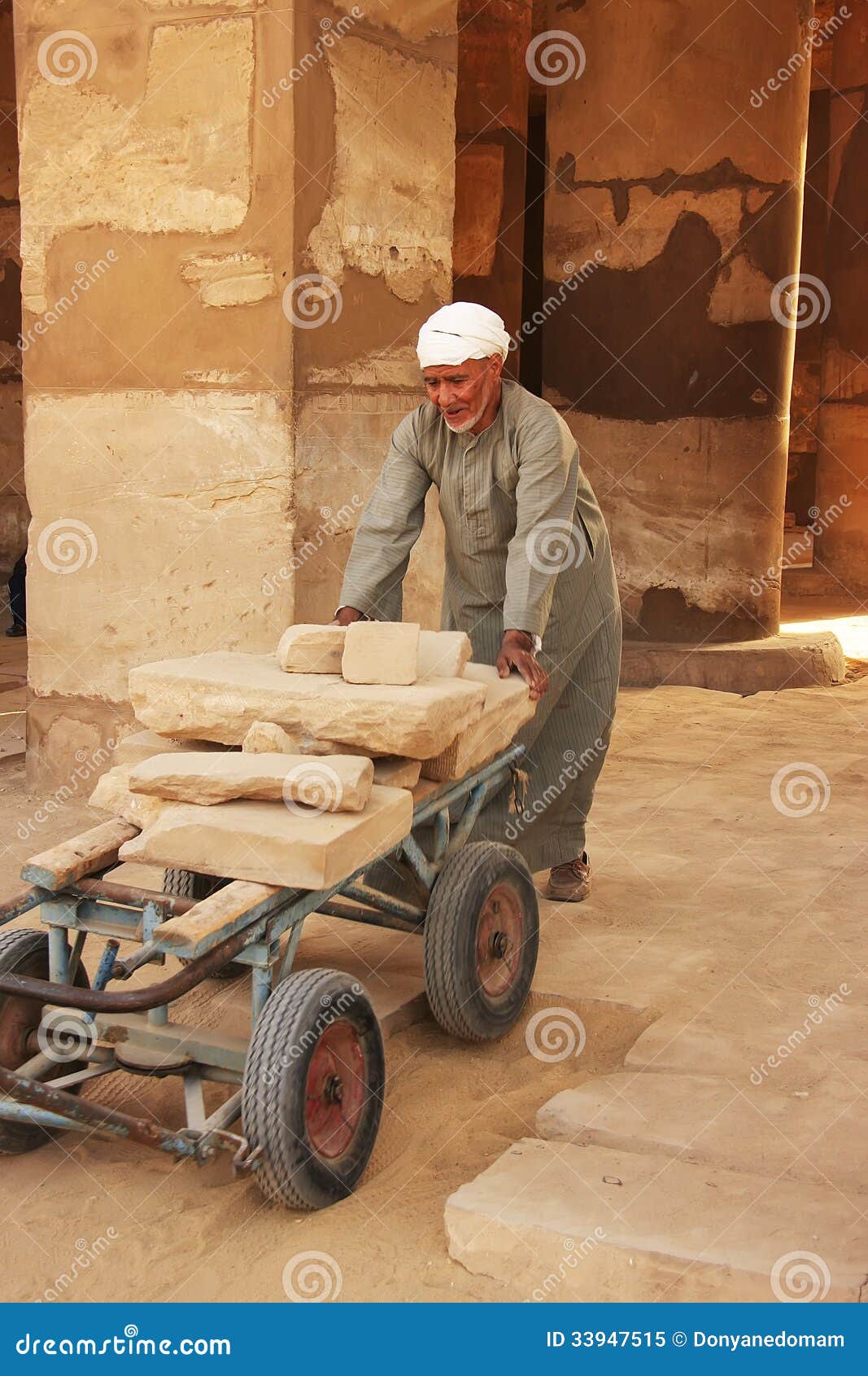 Local Man Working at Karnak Temple Complex, Luxor Editorial Image ...