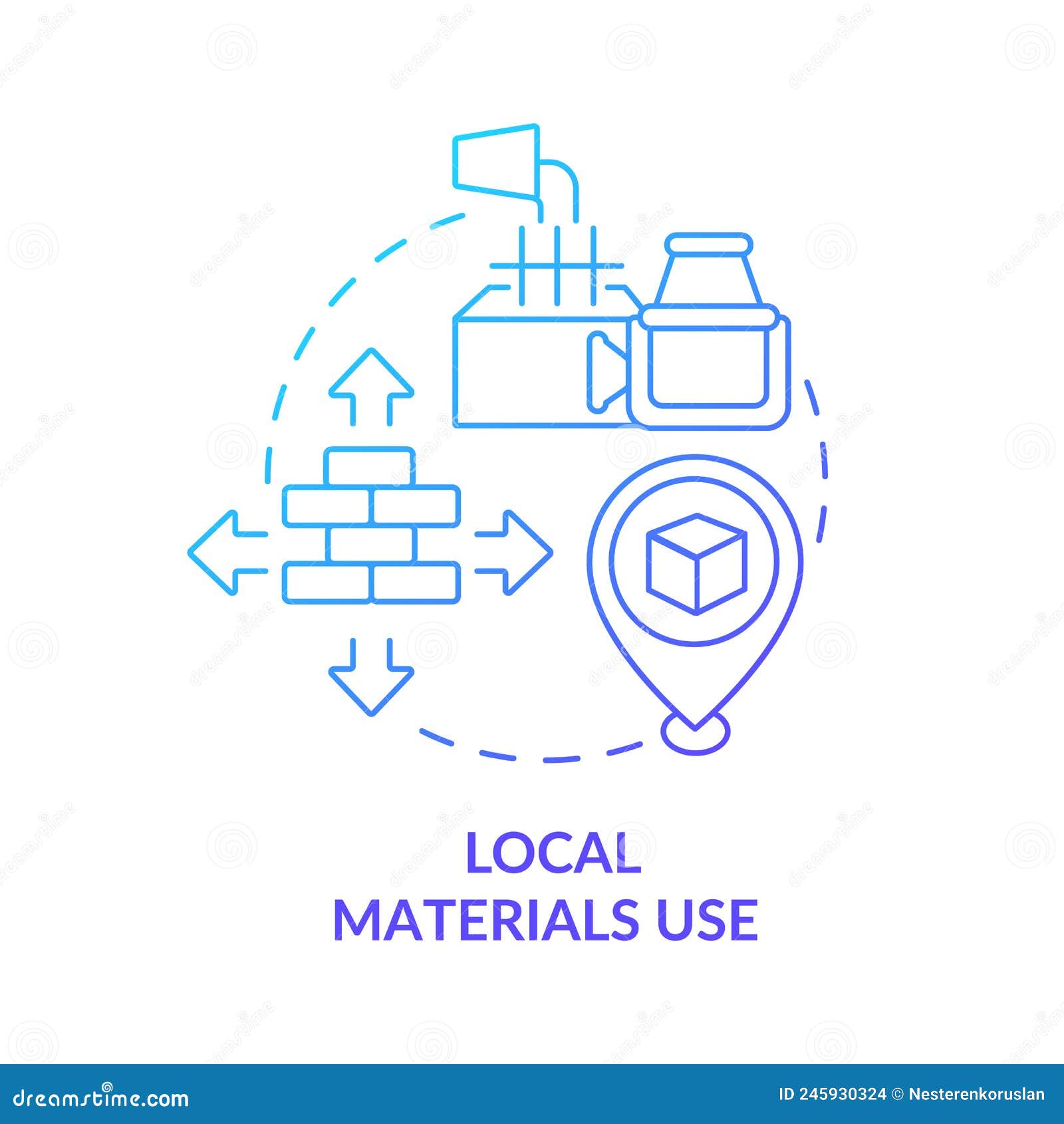 Local Materials Use Blue Gradient Concept Icon Stock Vector ...
