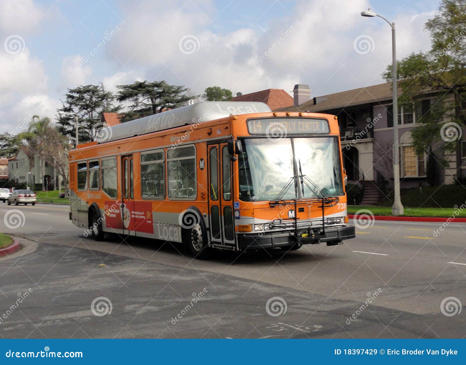 Local Metro Bus Rolls Down the Street Editorial Stock Image - Image of ...