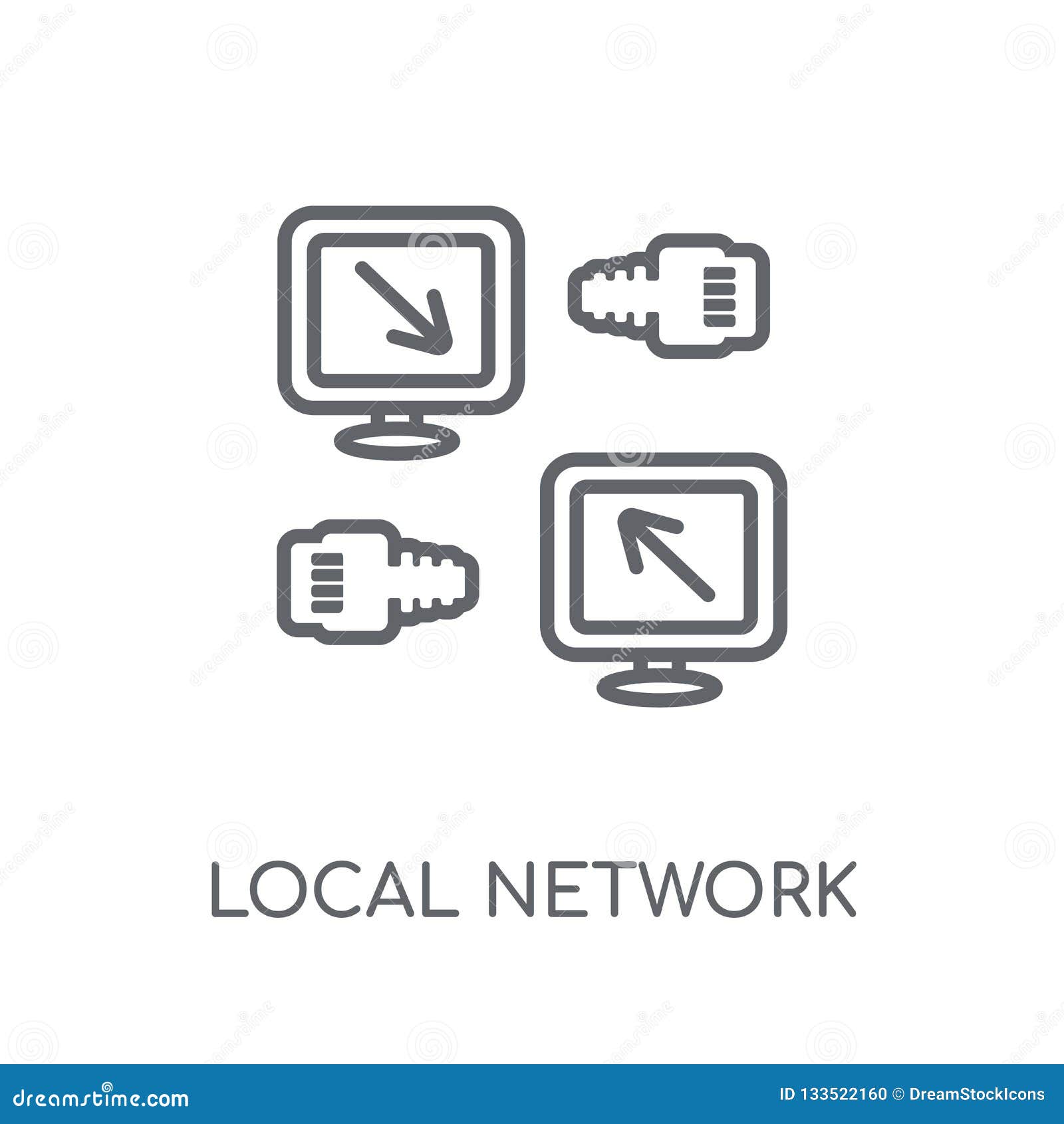 Local Network Linear Icon. Modern Outline Local Network Logo Con Stock ...
