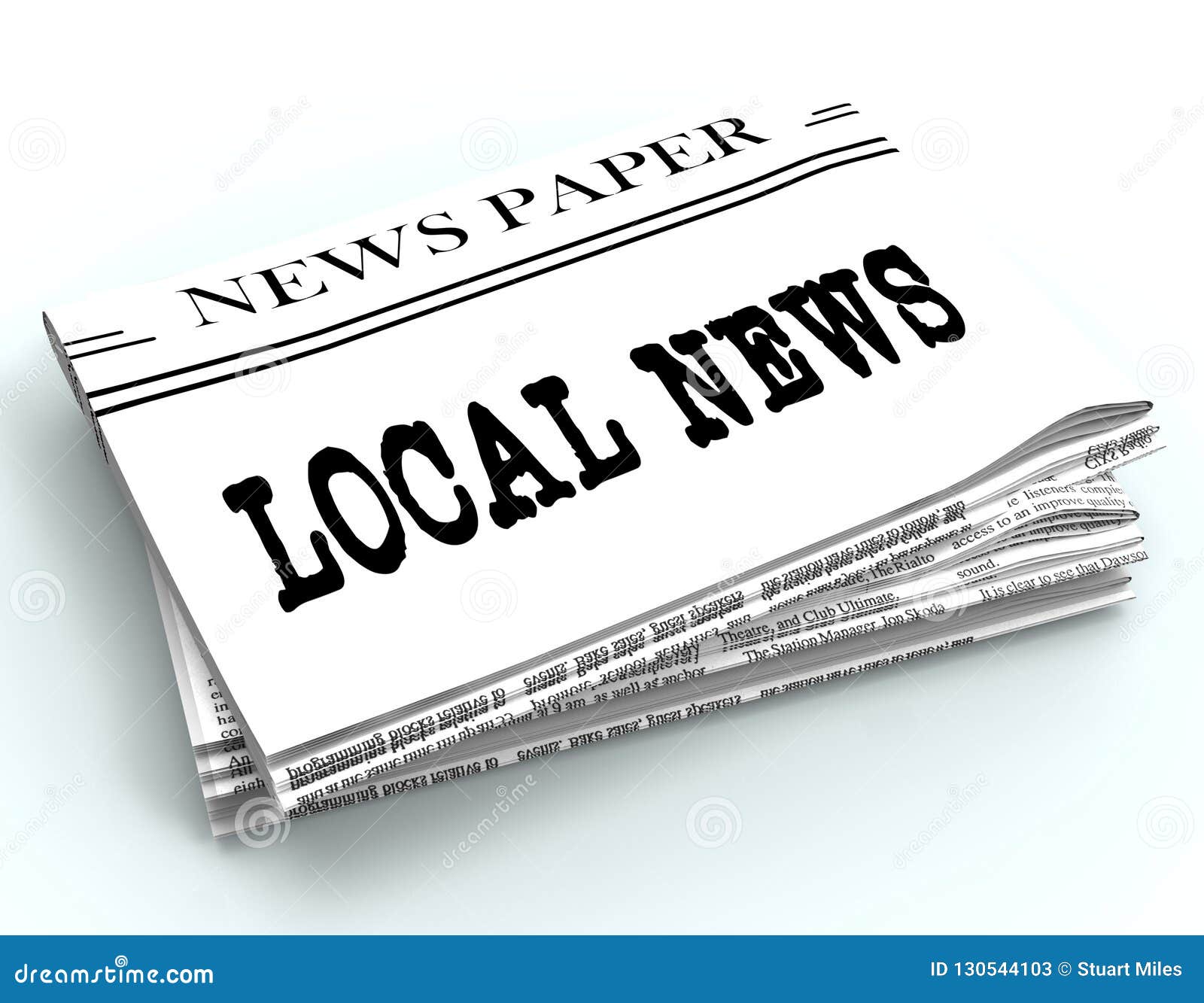 Local News Represents Regional Newspaper 3d Rendering Stock ...