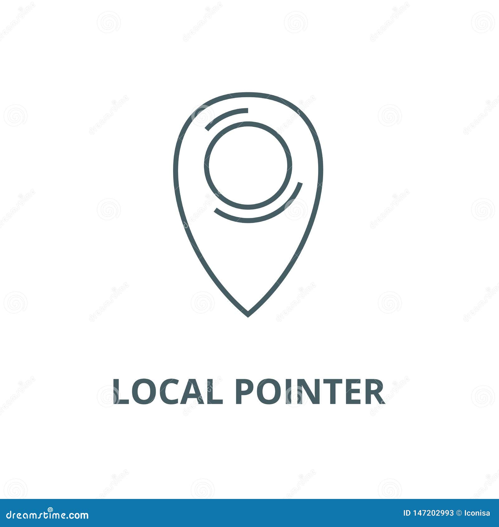 Local Pointer Vector Line Icon, Linear Concept, Outline Sign, Symbol ...