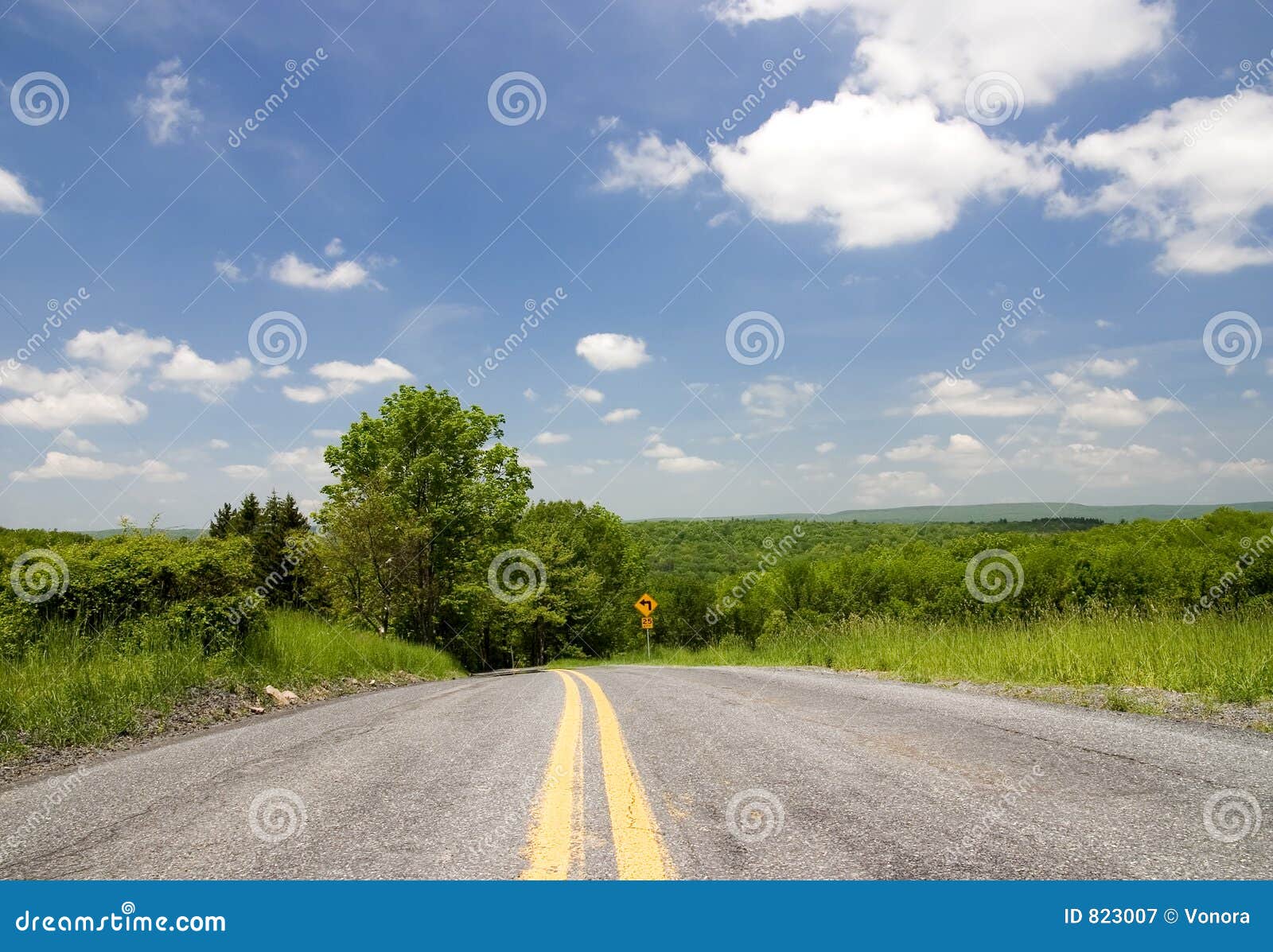 Local road stock image. Image of road, turn, gray, bush - 823007