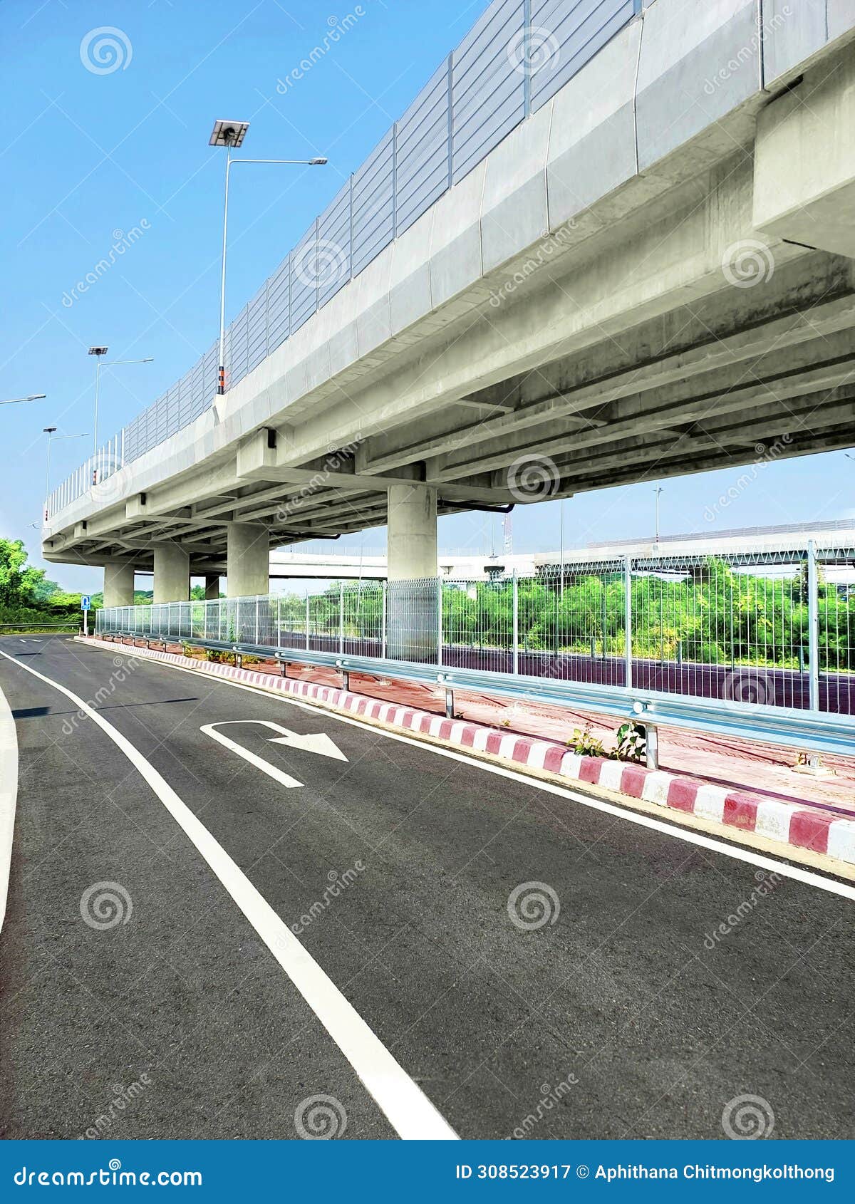 Local Road U-tern Under Reinforced Concrete Elevated U-turn Stock Image ...