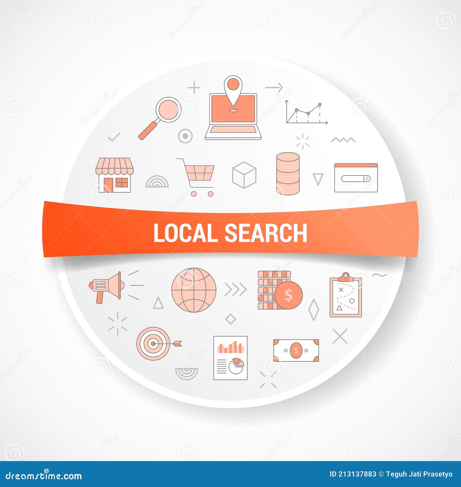 Local Search Concept with Icon Concept with Round or Circle Shape Stock ...
