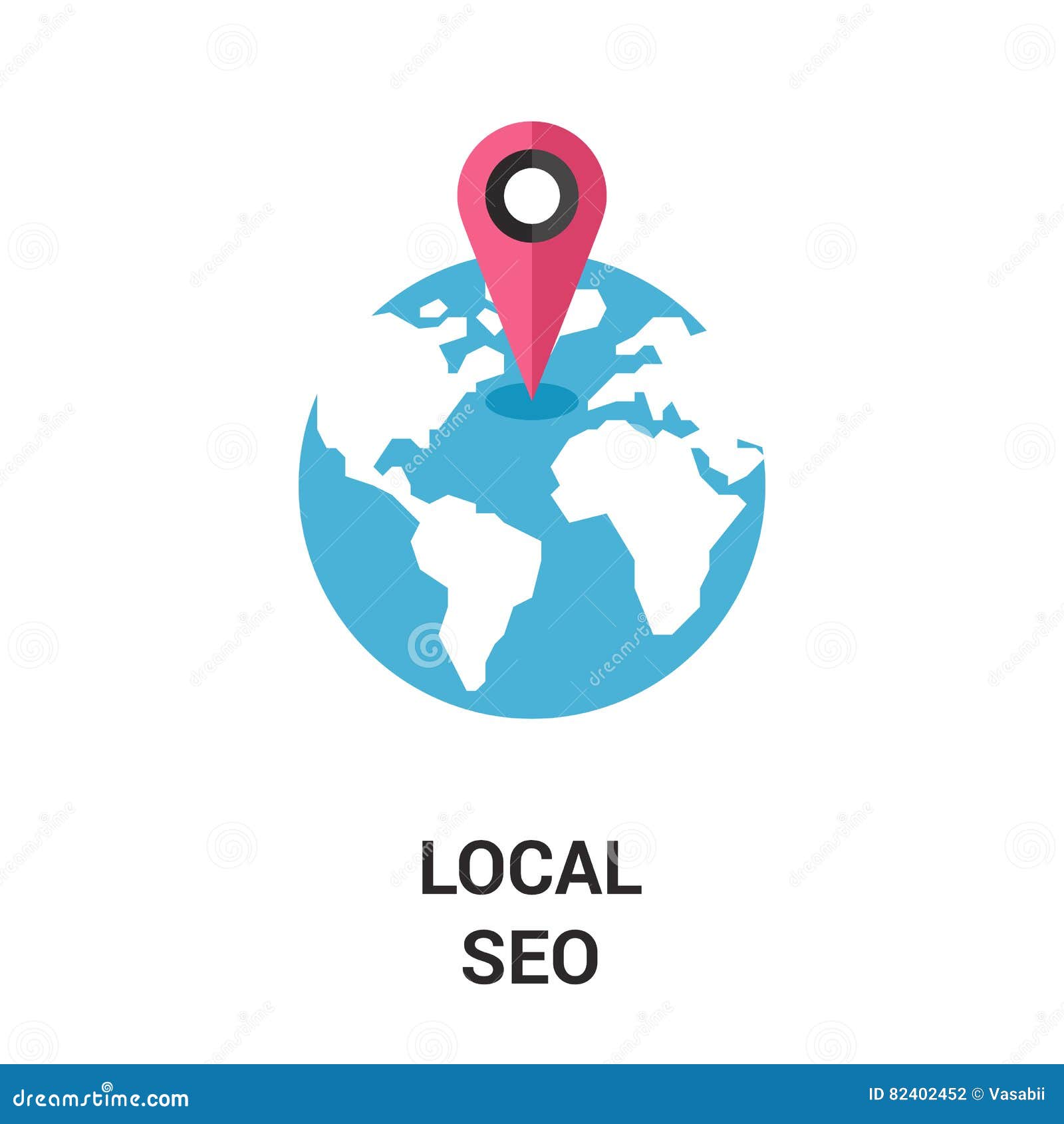 Local seo icon stock vector. Illustration of mark, global - 82402452