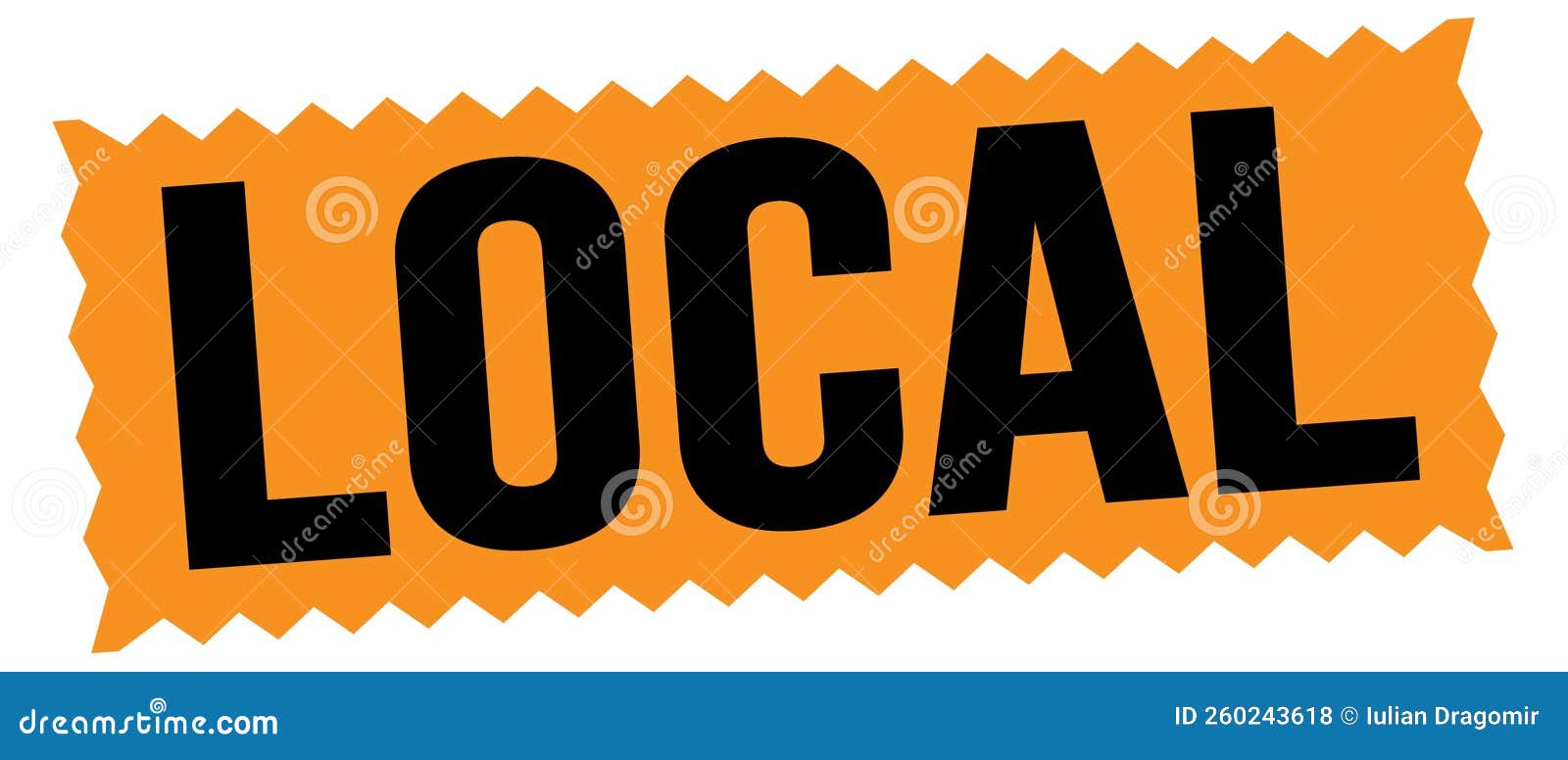 LOCAL Text Written on Orange-black Stamp Sign Stock Illustration ...