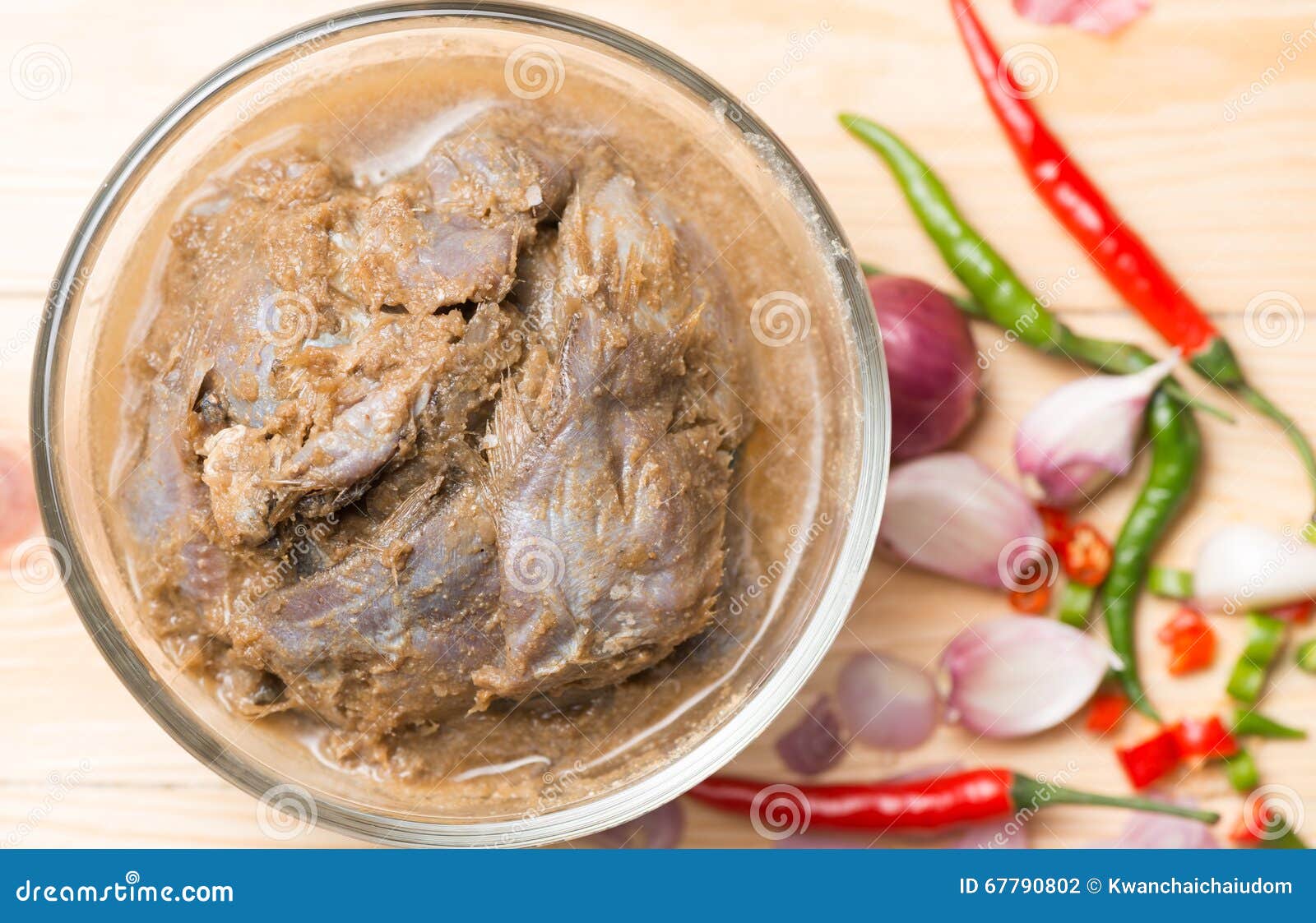 Local Thai Pickled Fish or Pla-ra Stock Photo - Image of plate, salt ...