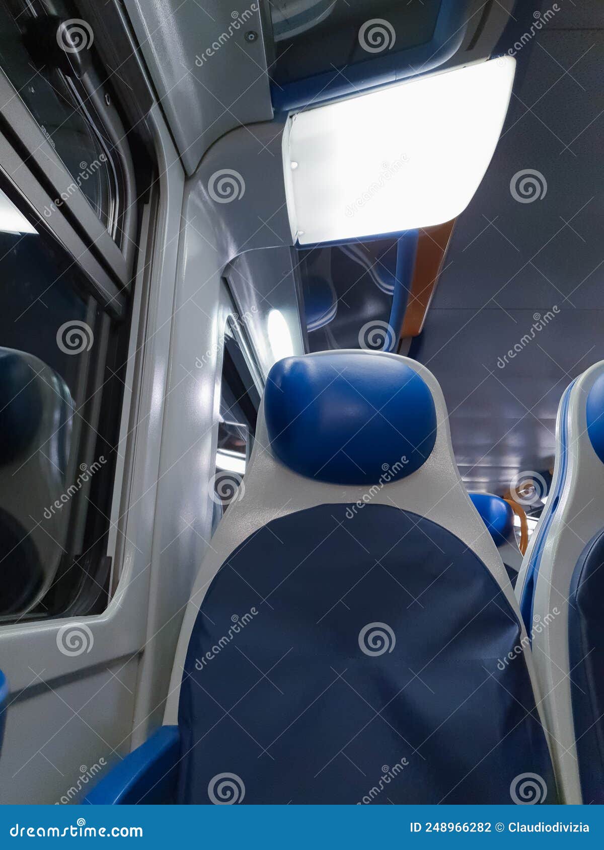 Local train interior stock photo. Image of blue, mass - 248966282