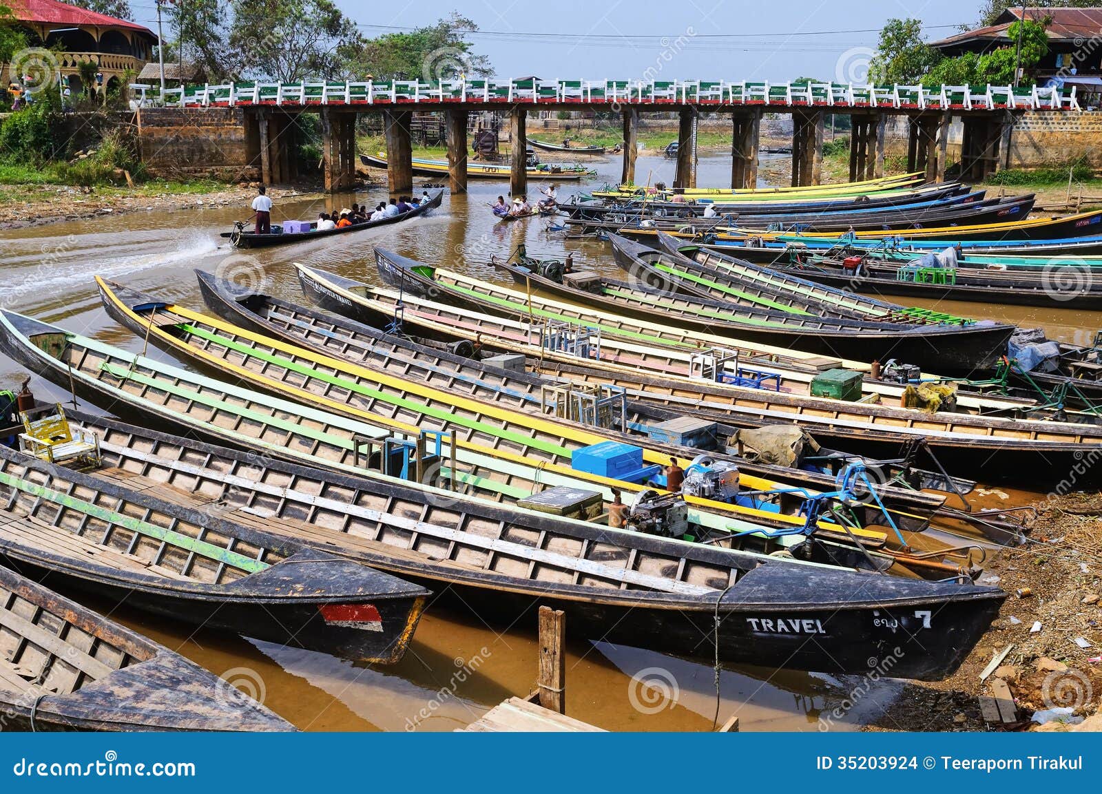 Local Transport Boat on the River Editorial Stock Image - Image of line ...