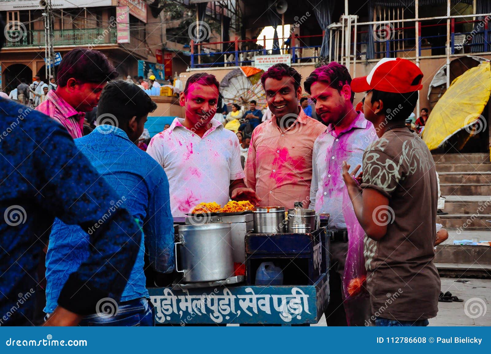 Local Vendor Carrying Street Foods On A Shoulder Mounted Rack ...