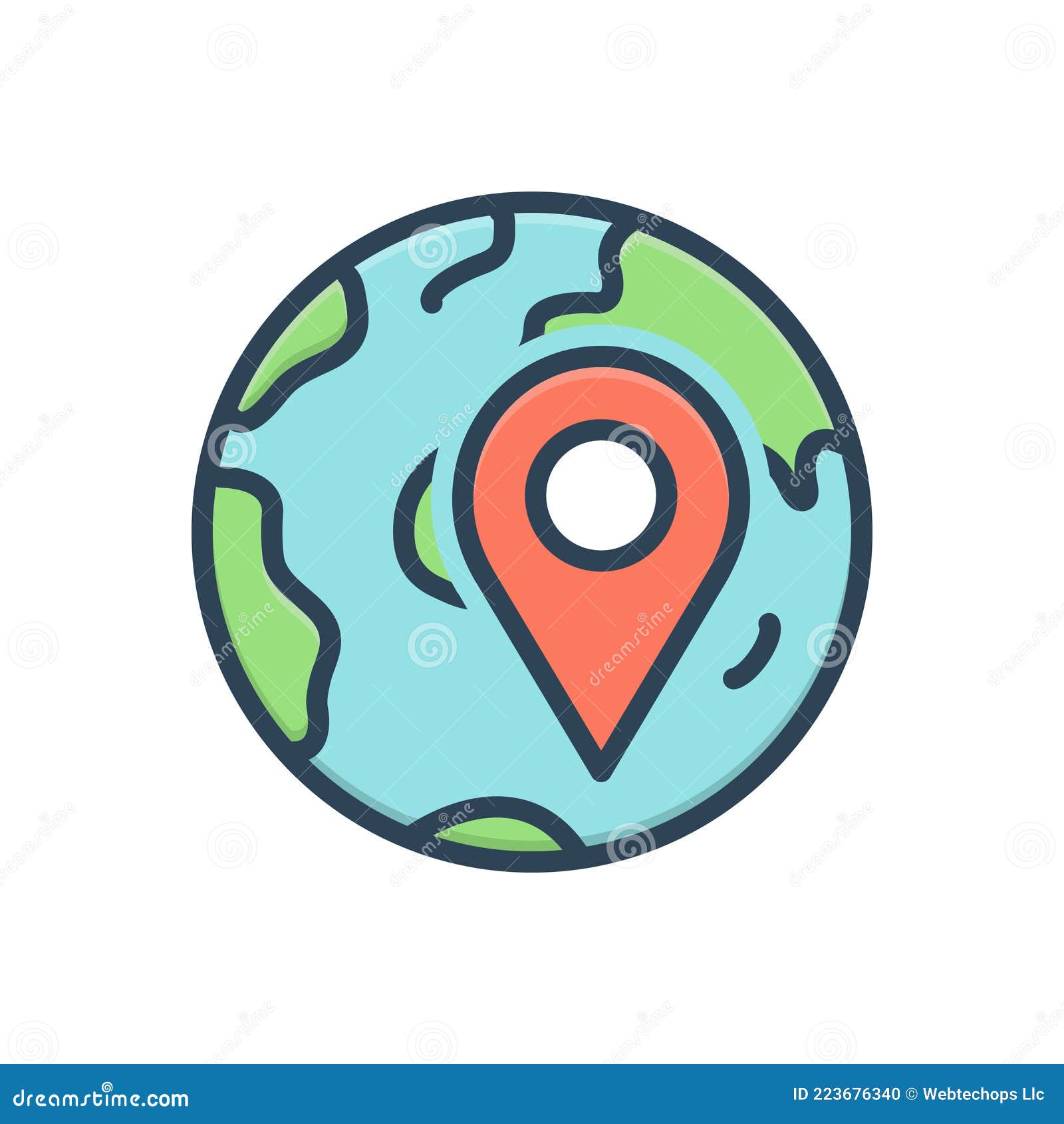 Two Color Map Localization Vector Icon From Maps And Flags Concept ...