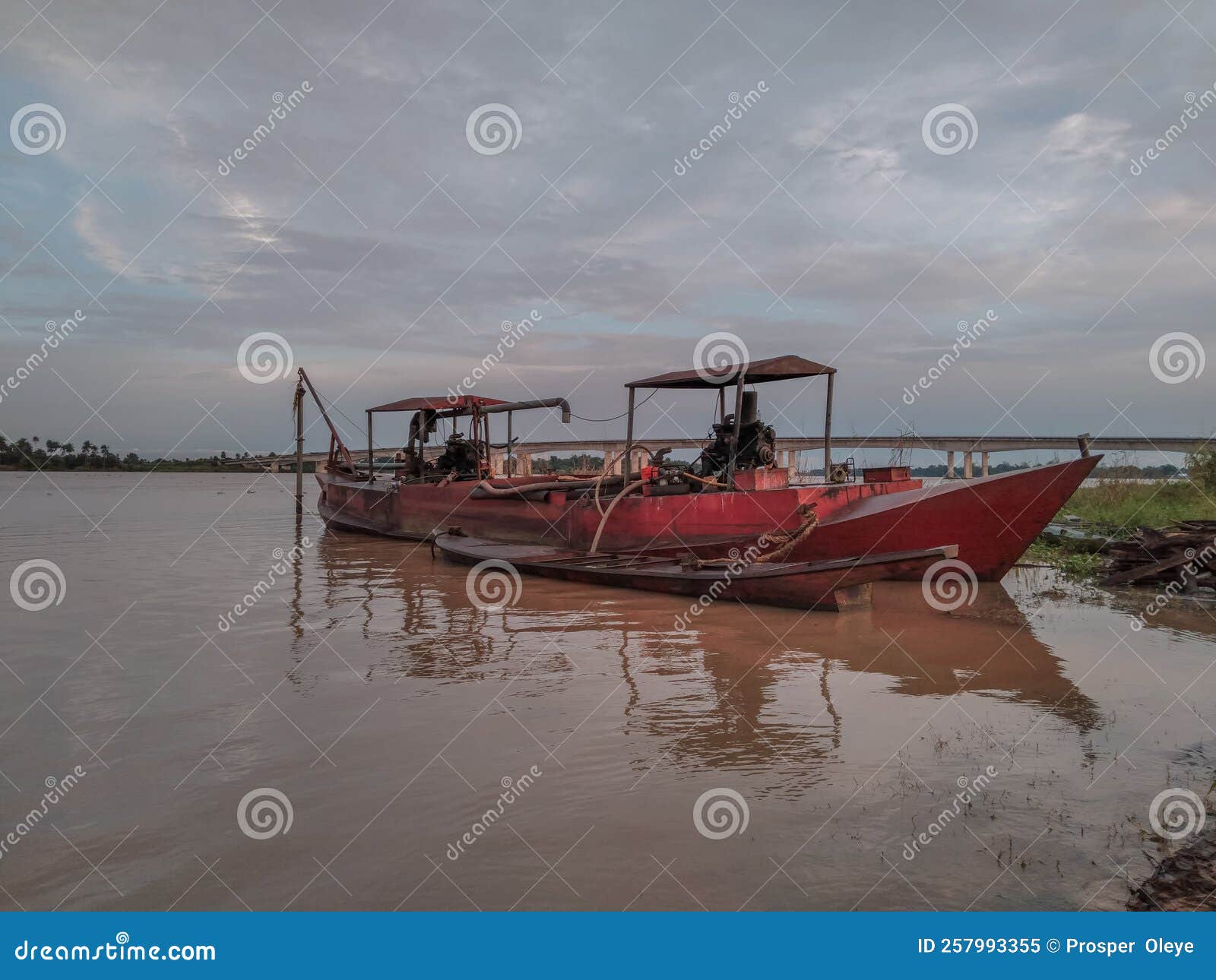 Locally Made Dredging Boat at the River Side Stock Image - Image of ...