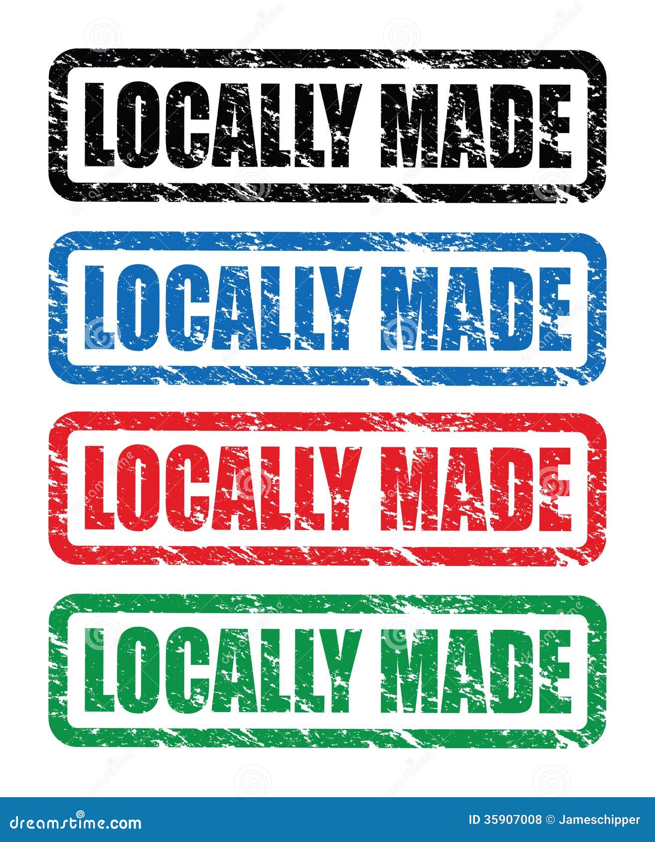 Locally Made Sticker. Locally Made Sign Set. Vector Illustration ...