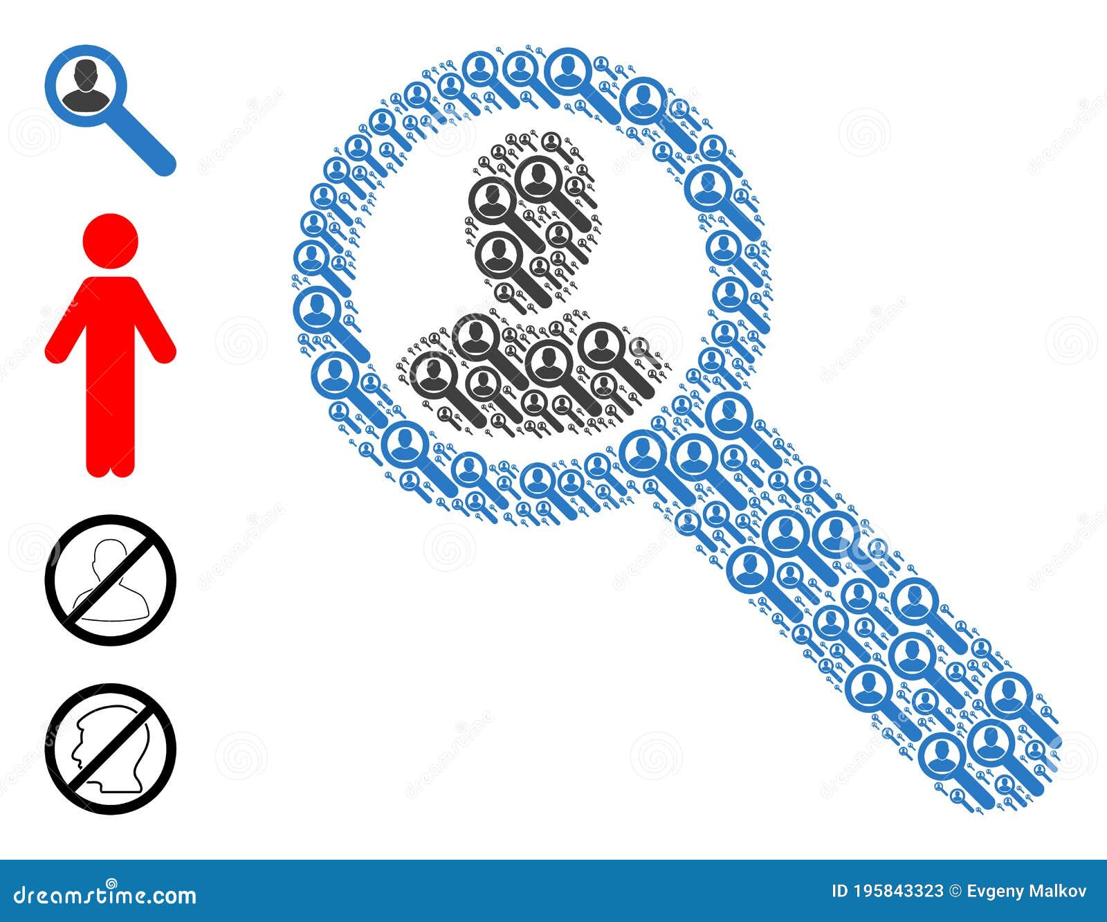 Locate User Recursive Mosaic of Self Icons Stock Vector - Illustration ...