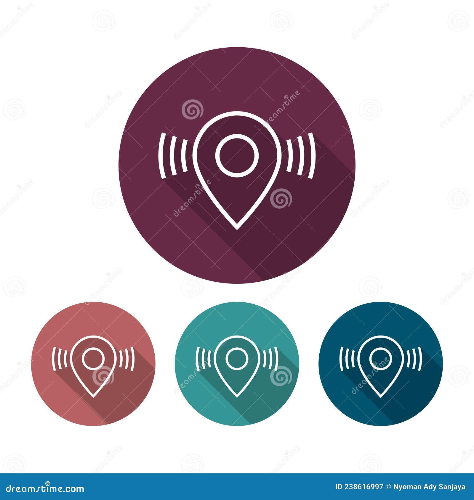 Locate Vector Icon Symbol, Flat Design, Long Shadow, Eps10 Stock Vector ...