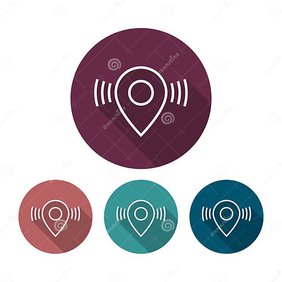 Locate Vector Icon Symbol, Flat Design, Long Shadow, Eps10 Stock Vector ...