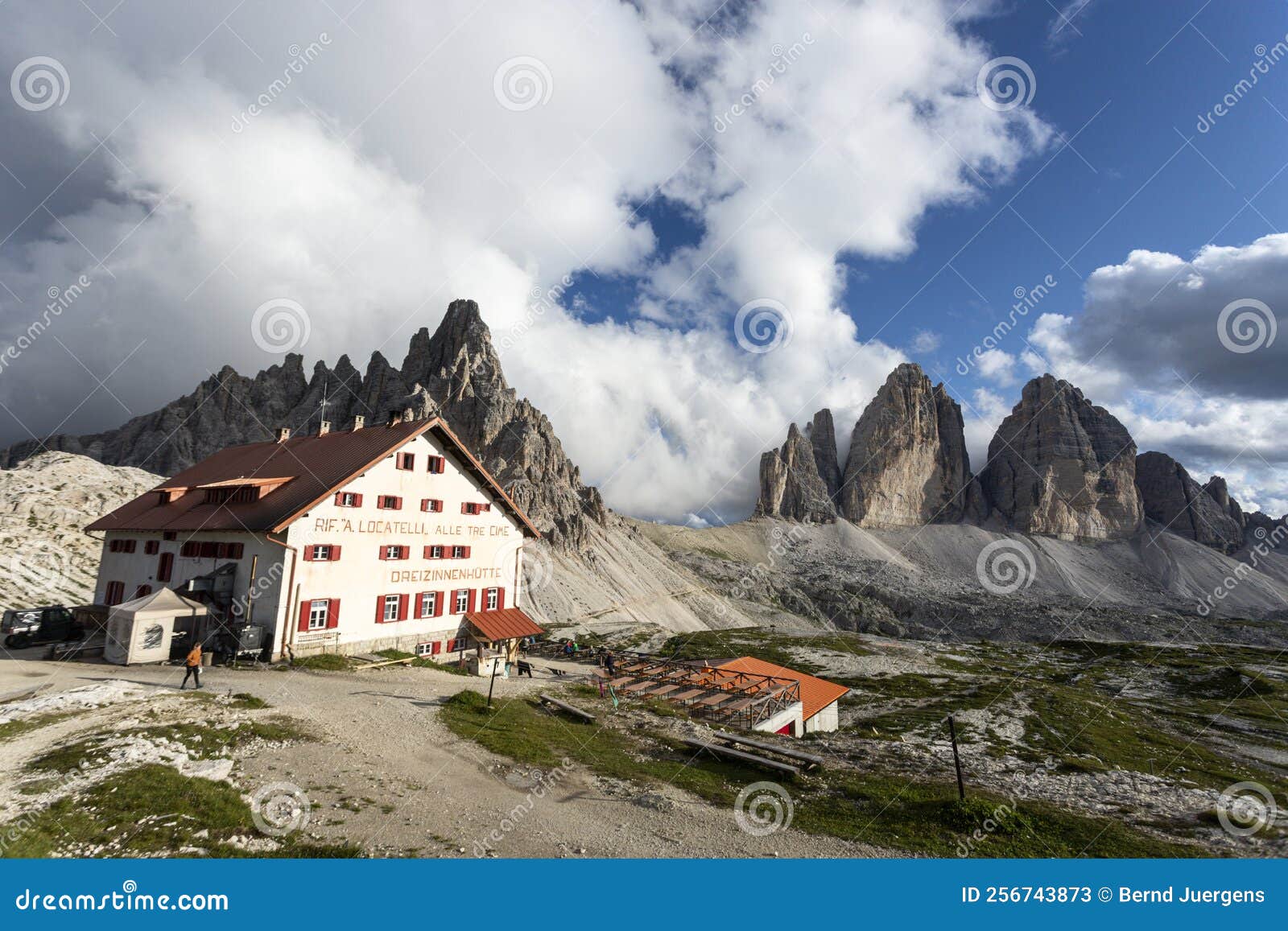 Locatelli hut editorial stock photo. Image of peak, rifugio - 256743873