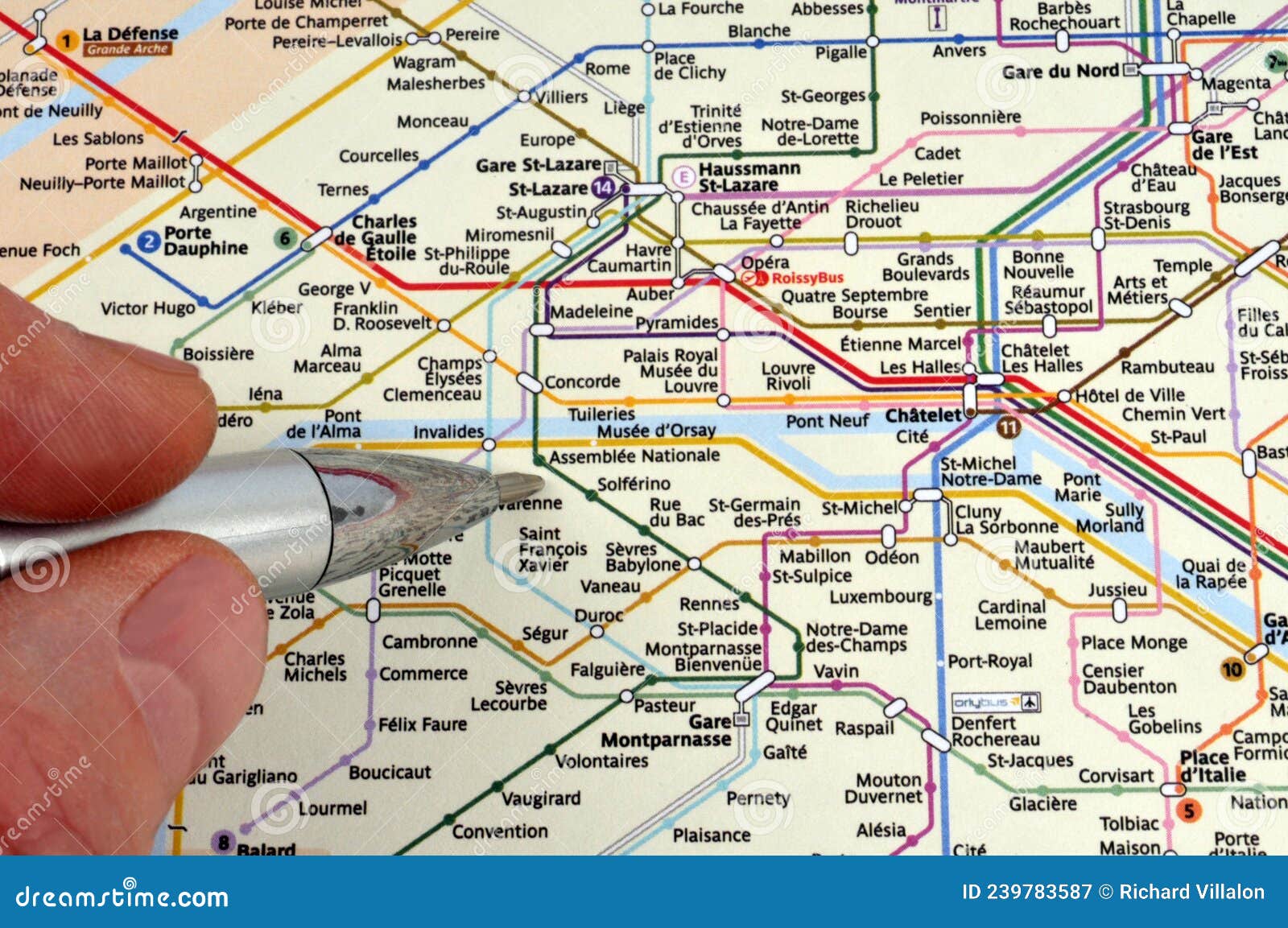 Locating a Paris Metro Station on a Map Editorial Photography ...
