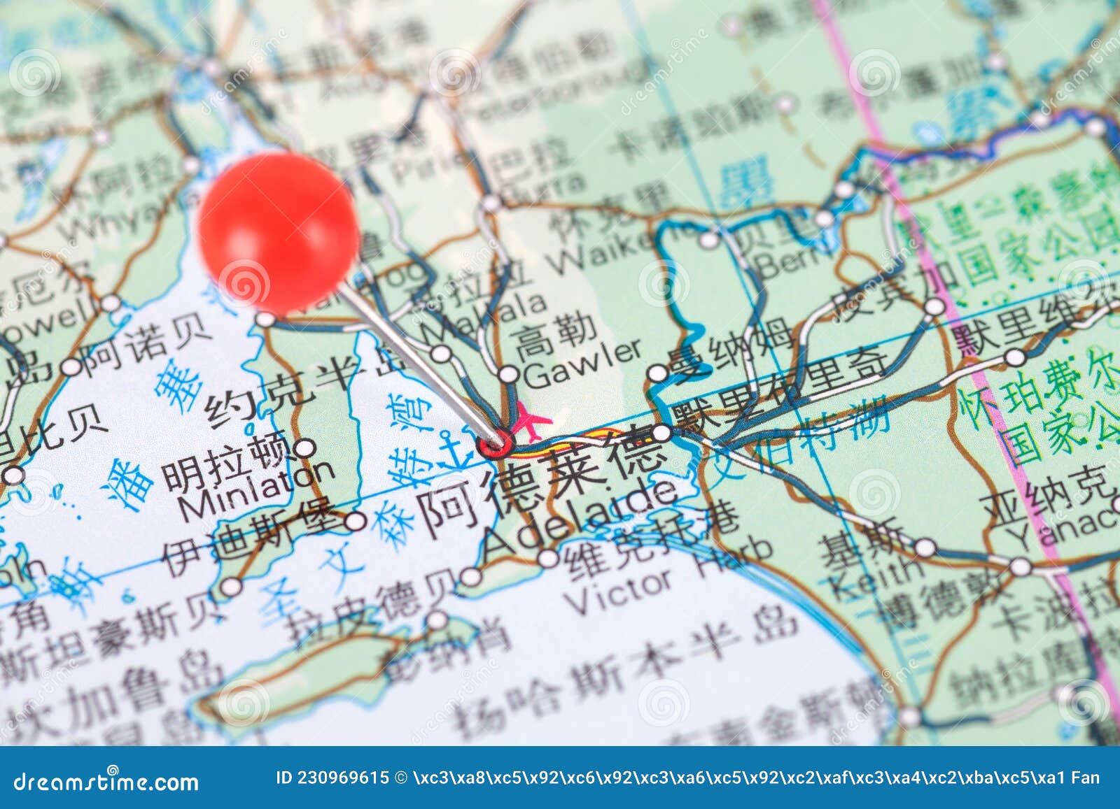 The Location of Adelaide on the Map Stock Image - Image of itinerary ...