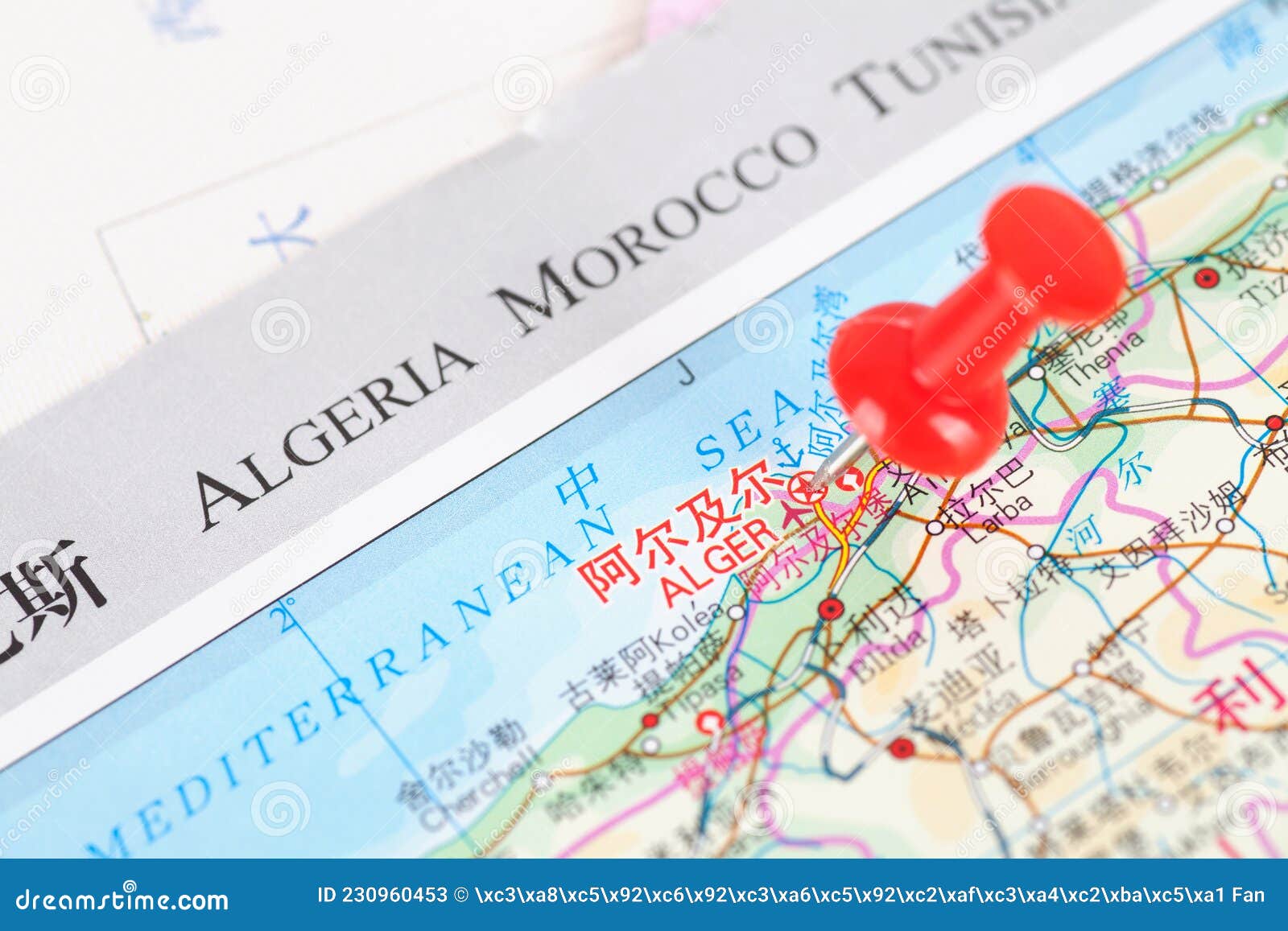 The Location of Algiers, the Capital of Algeria, on the Map Stock Image ...