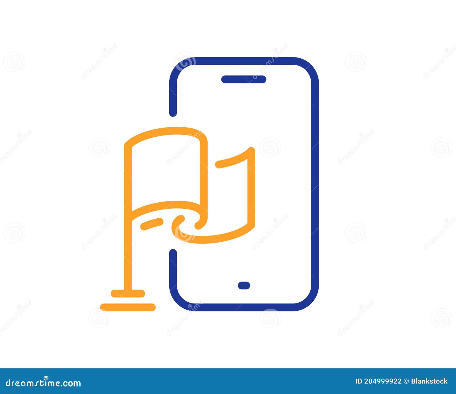 Location App Line Icon. Goal Destination Sign. Vector Stock Vector ...