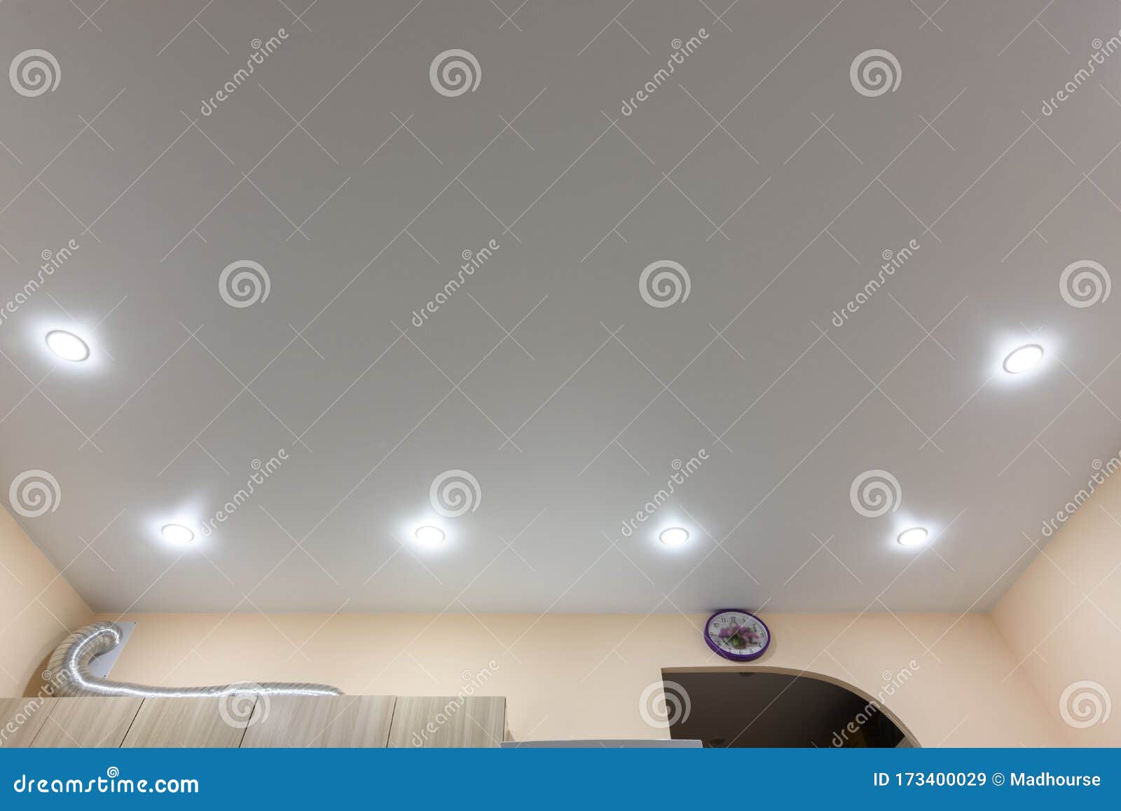 Location Around the Perimeter of Point Lights on a White Matte Tension ...