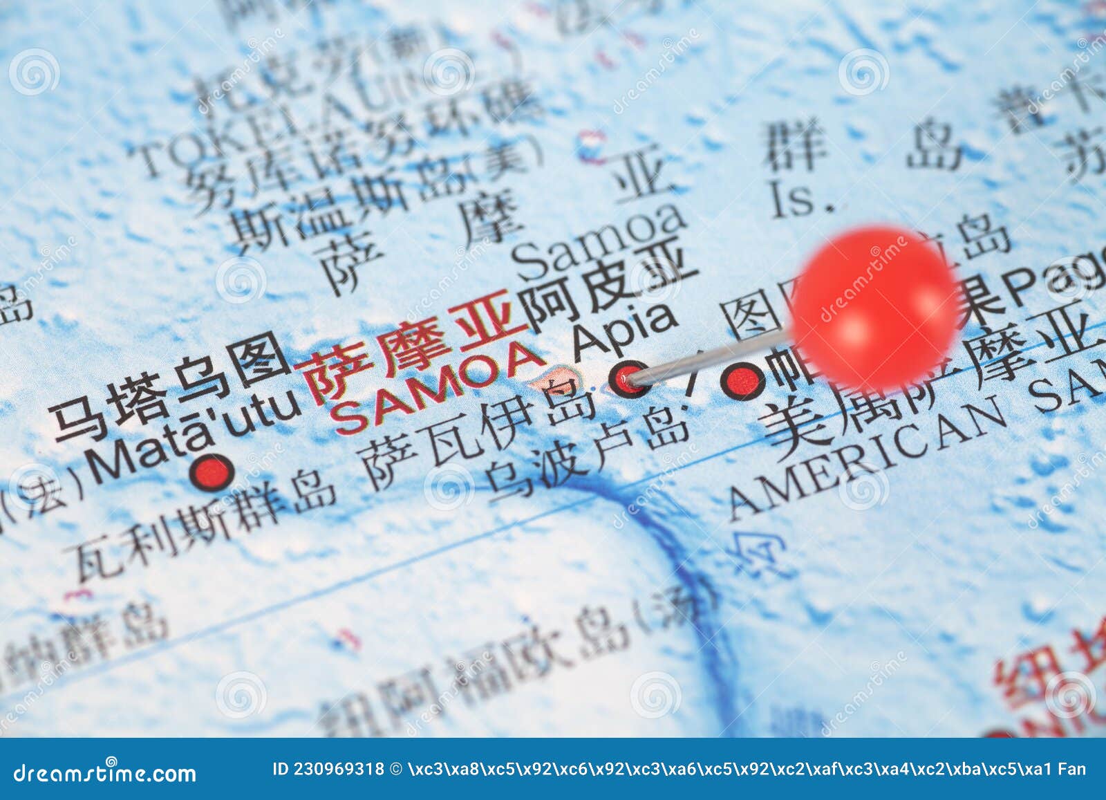 The Location of Avarua, the Capital of Samoa, on the Map Stock Photo ...