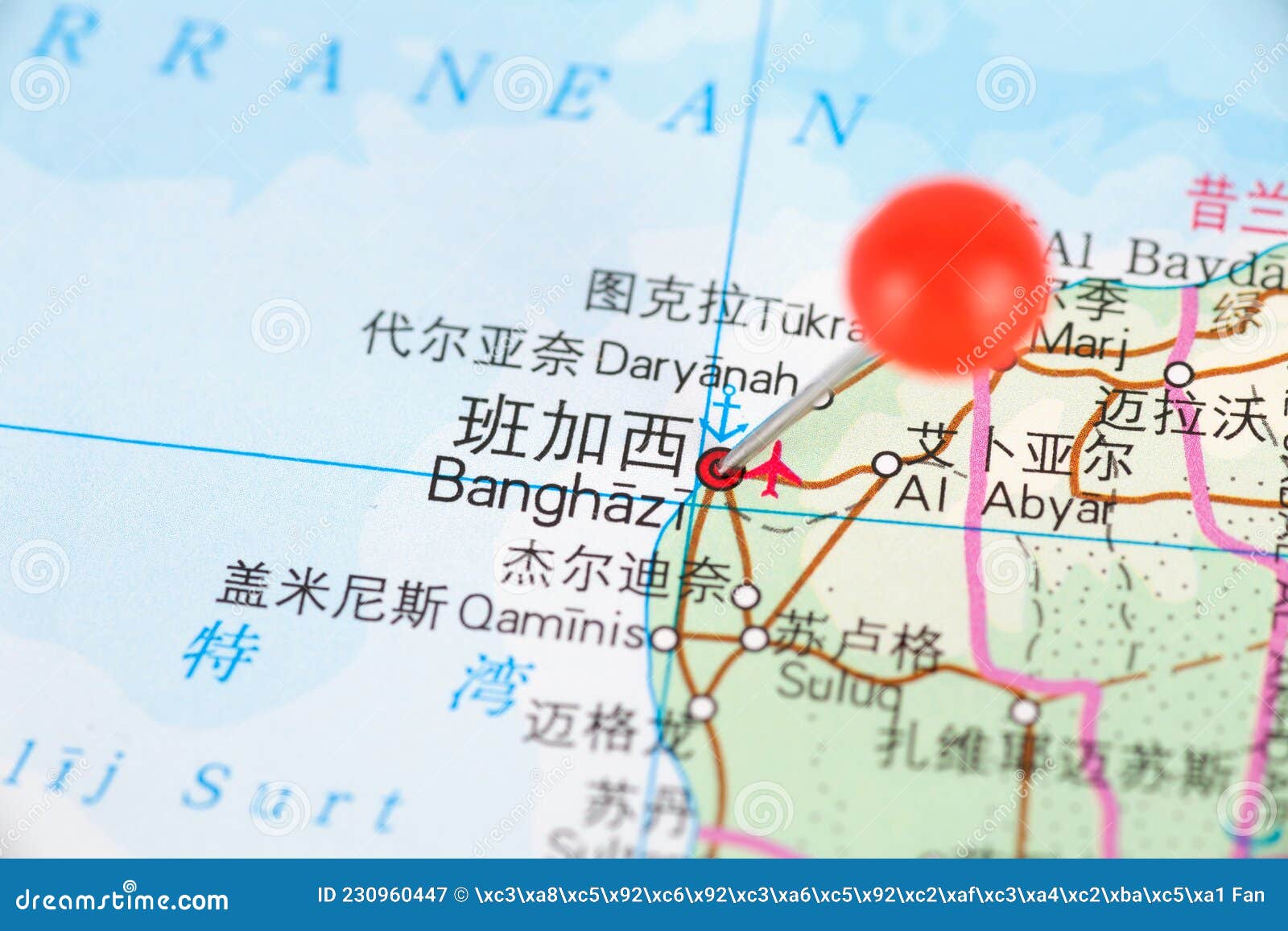 The Location of Benghazi on the Map Stock Image - Image of city, brush ...