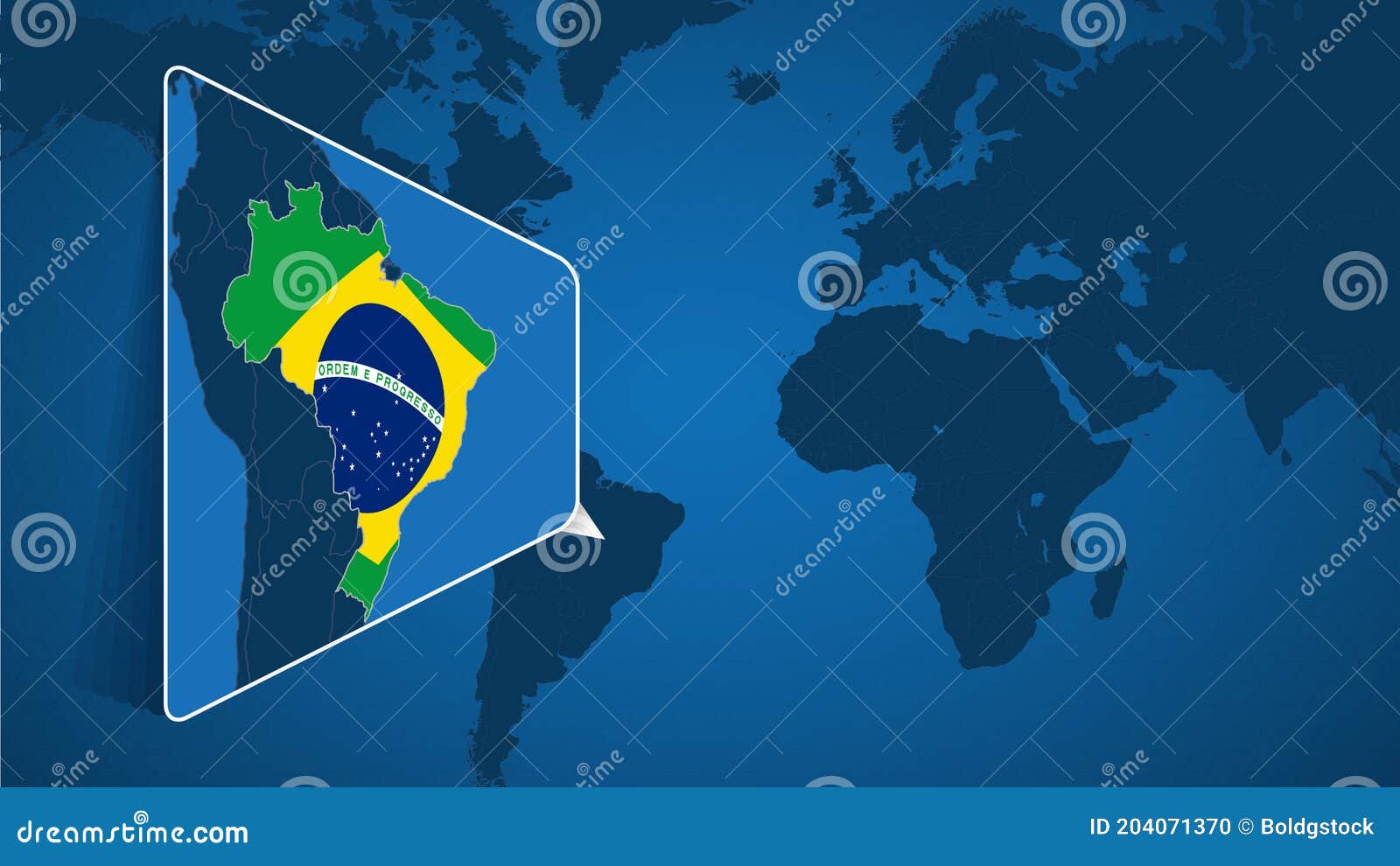 Location of Brazil on the World Map with Enlarged Map of Brazil with ...