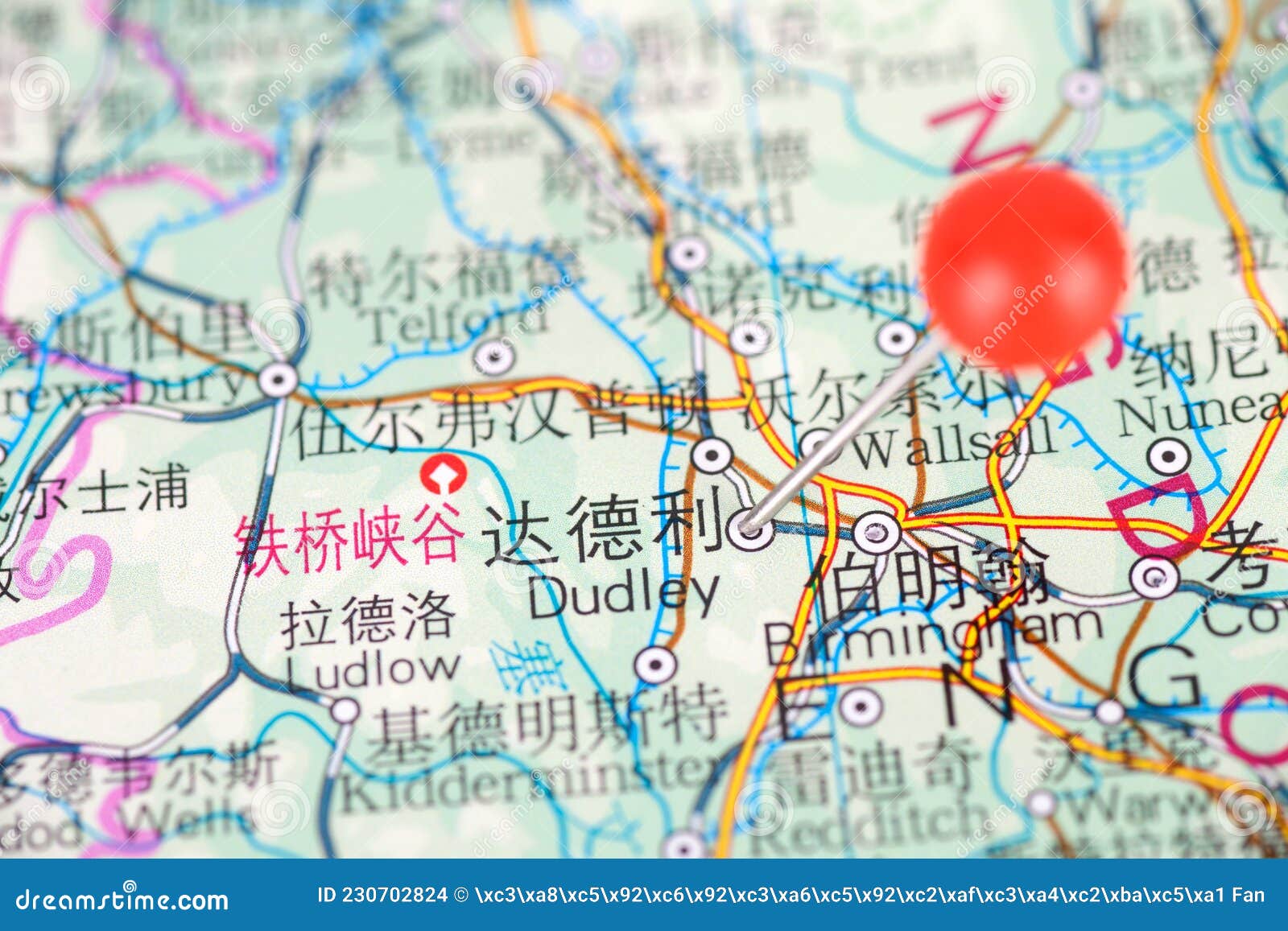 Location of the British City Dudley on the Map Stock Photo - Image of ...