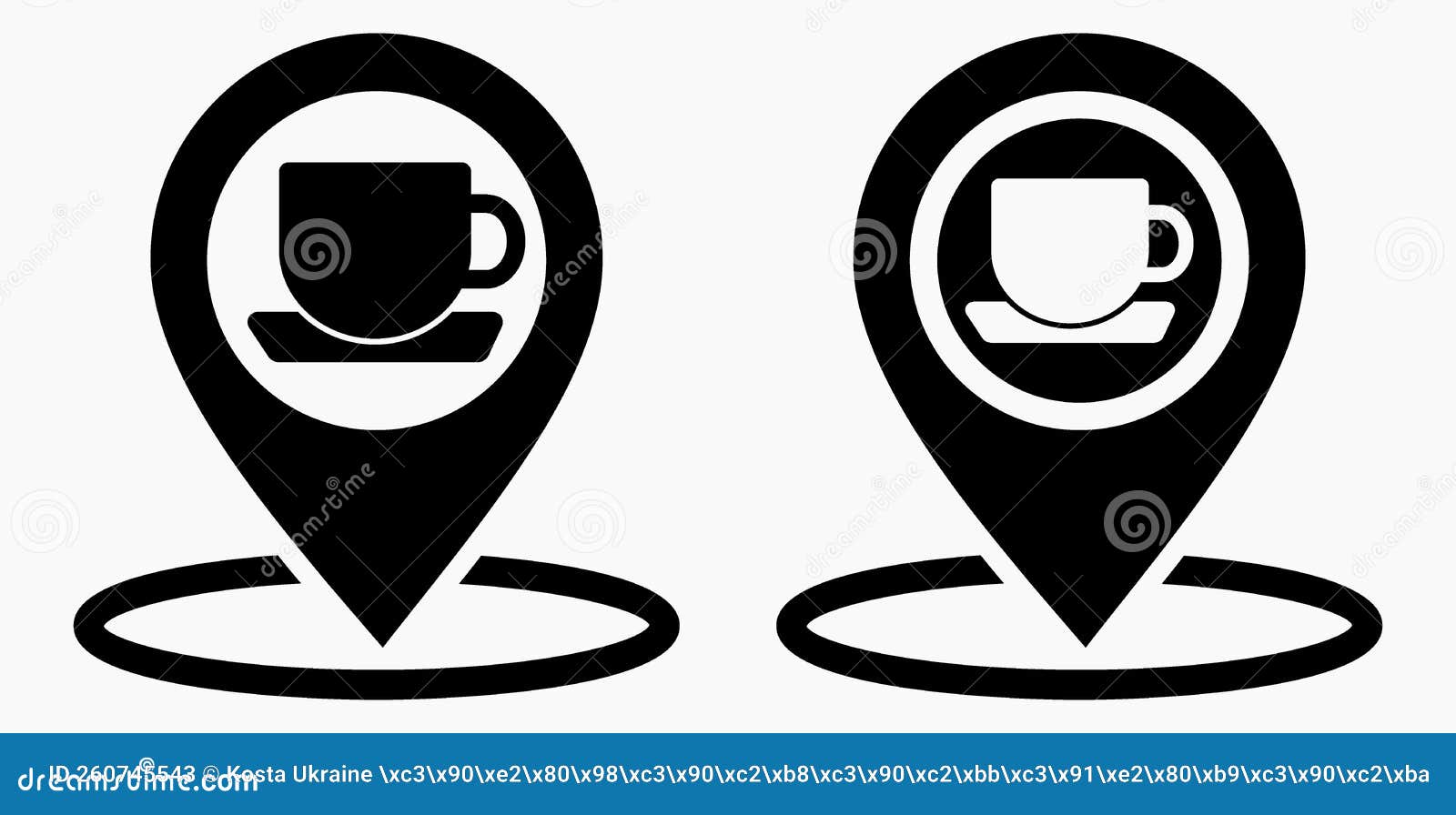 Location of the Cafe. GPS and Cup Stock Vector - Illustration of point ...