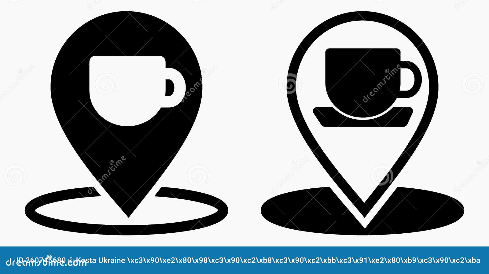 Location of the Cafe. GPS and Cup Stock Vector - Illustration of cafe ...