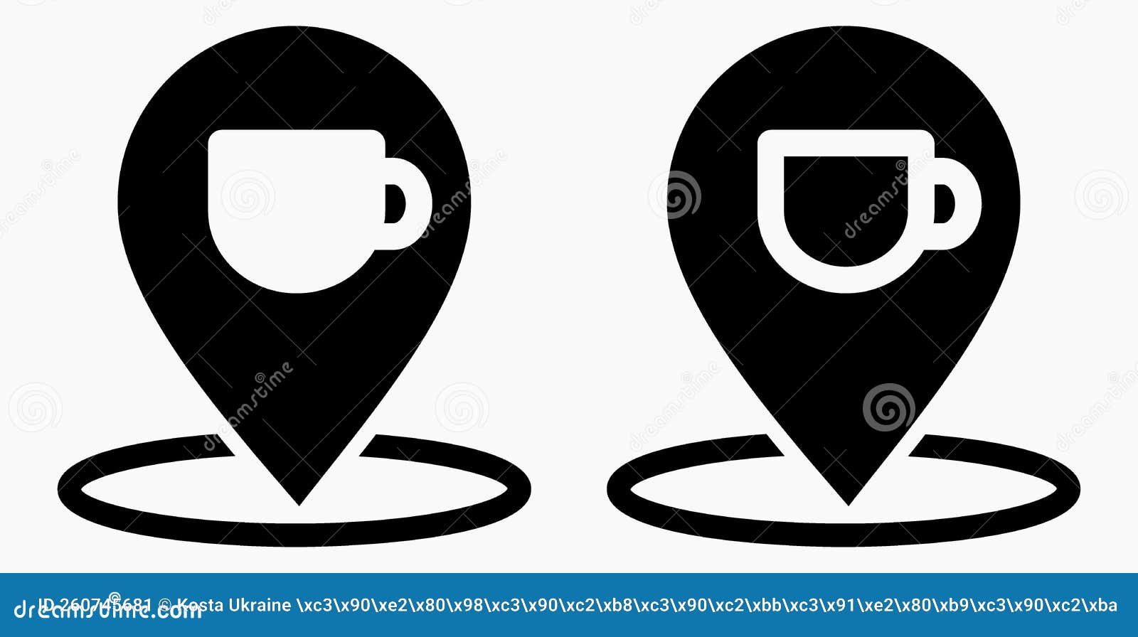 Location of the Cafe. GPS and Cup Stock Vector - Illustration of design ...